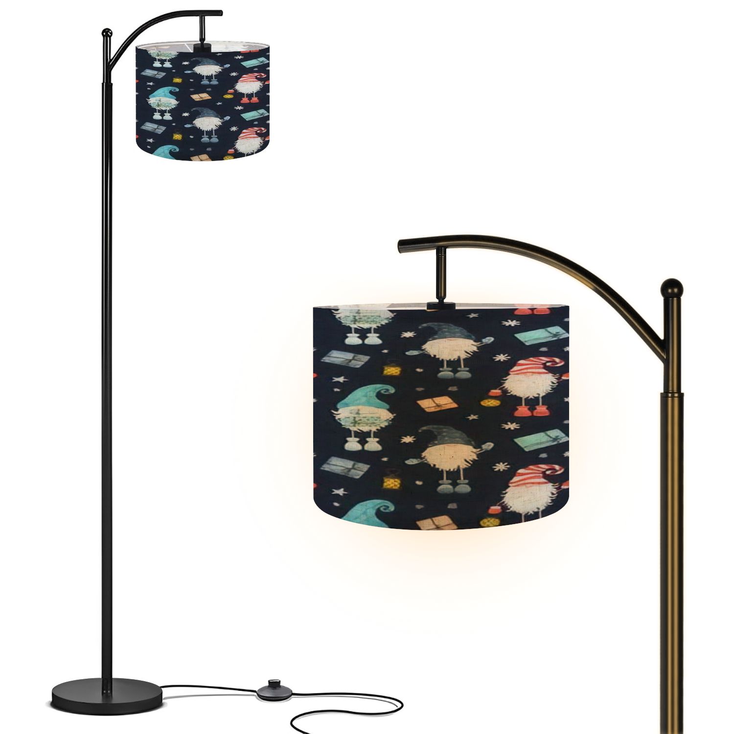 Arc Floor Lamp, 3 Color Temperatures Modern Floor Lamps Watercolor ...