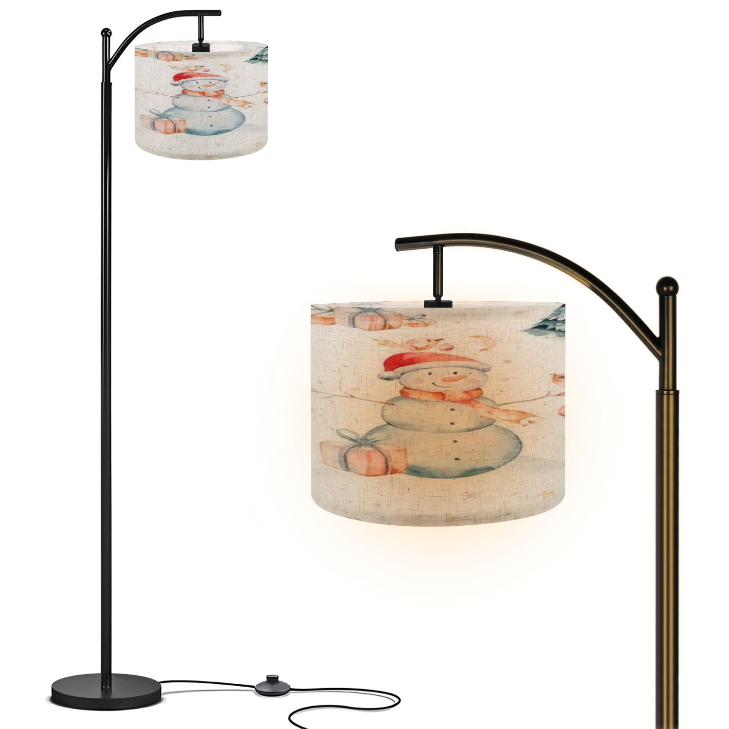 Arc Floor Lamp, 3 Color Temperatures Modern Floor Lamps Watercolor ...