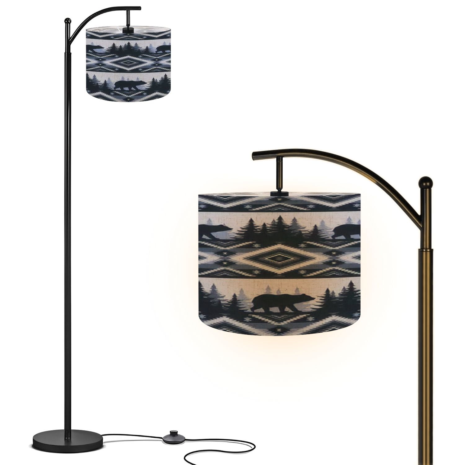 Arc Floor Lamp, 3 Color Temperatures Modern Floor Lamps blue tribal ...