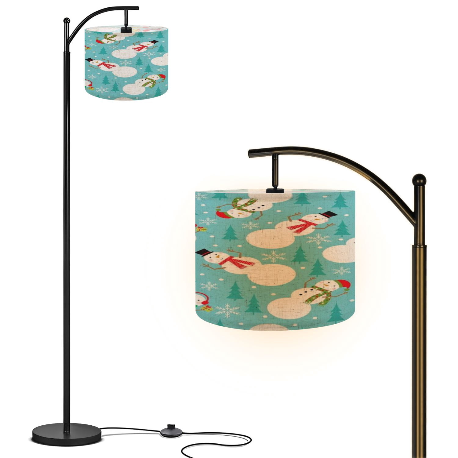 Arc Floor Lamp, 3 Color Temperatures Modern Floor Lamps snowman ...