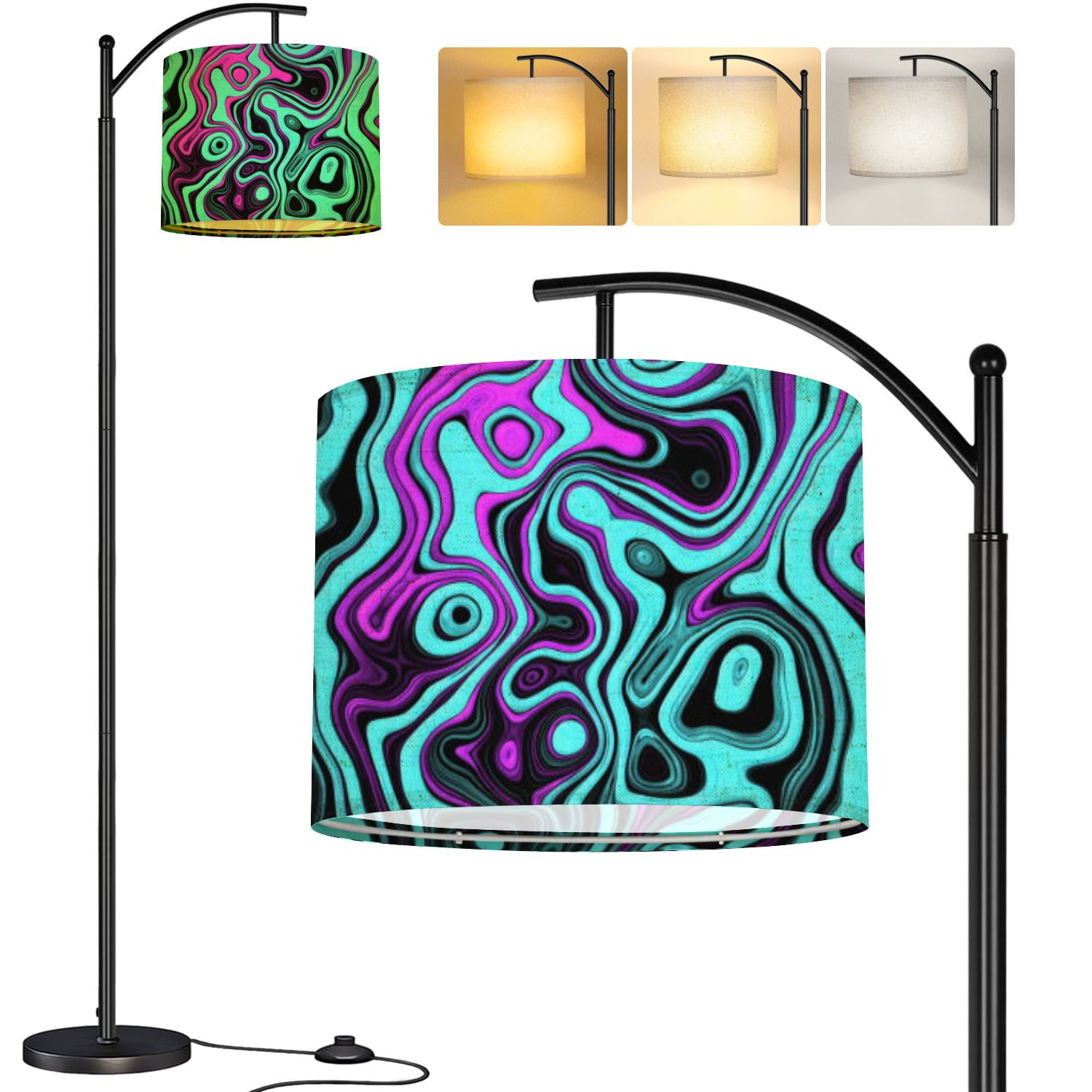 Arc Floor Lamp 4K Resolution Abstract Liquid Effect Tall Modern ...