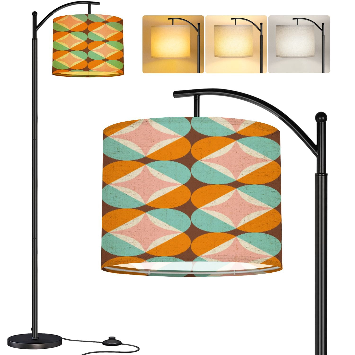 Arc Floor Lamp 50s Mid Century Modern Seamless Pattern Tall Modern ...