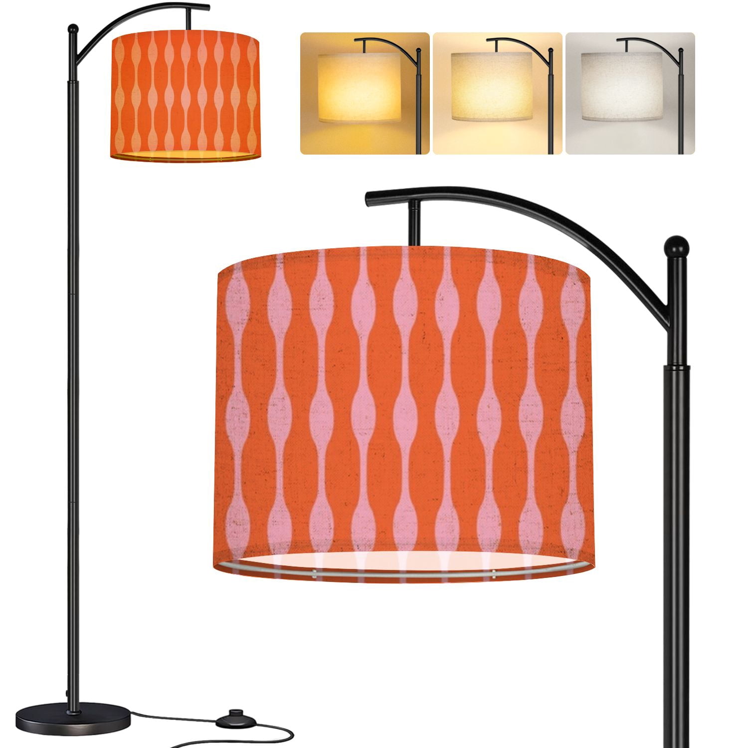 Arc Floor Lamp 70 s Retro Seamless Pattern 60s 70s Aesthetic Style Tall ...