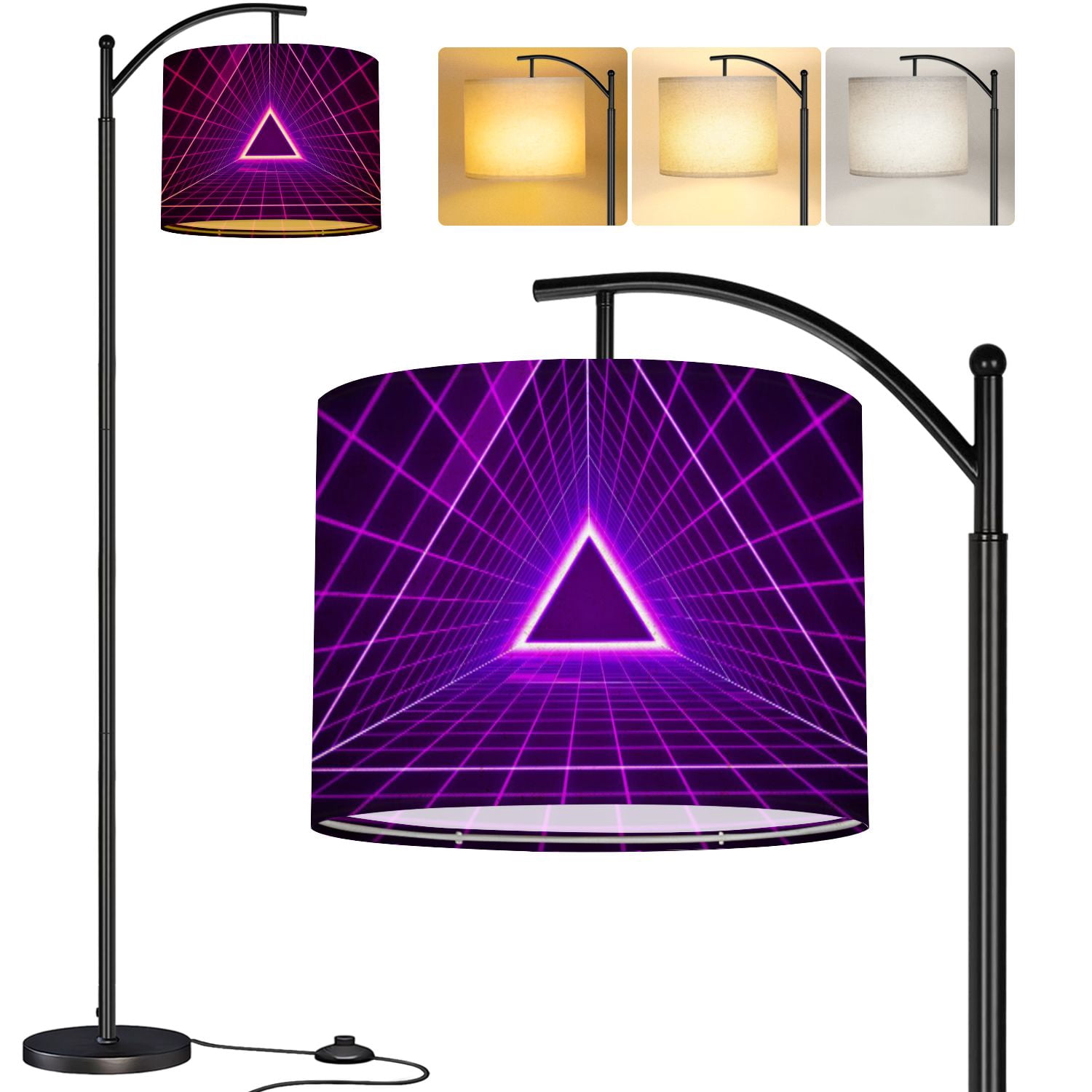 Arc Floor Lamp 80s retro style triangle grid lights Tall Modern ...