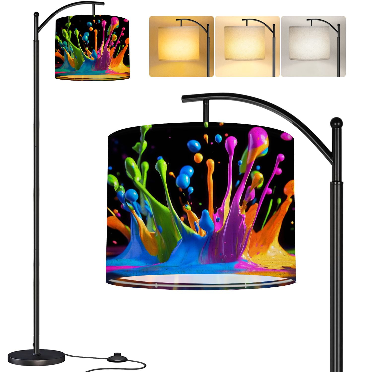 Arc Floor Lamp Abstract Colorful Color Splatters Splash Paint Splashes ...