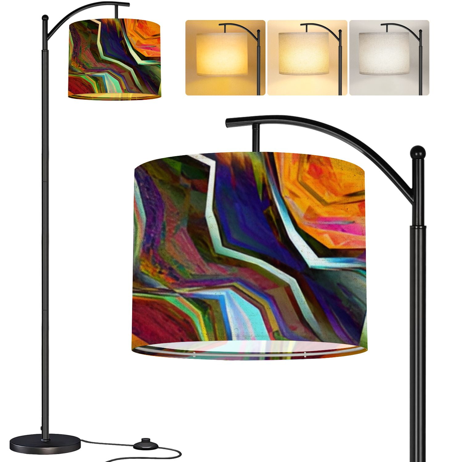 Arc Floor Lamp Abstract Diagonal geometric vibrant colored Polarized ...