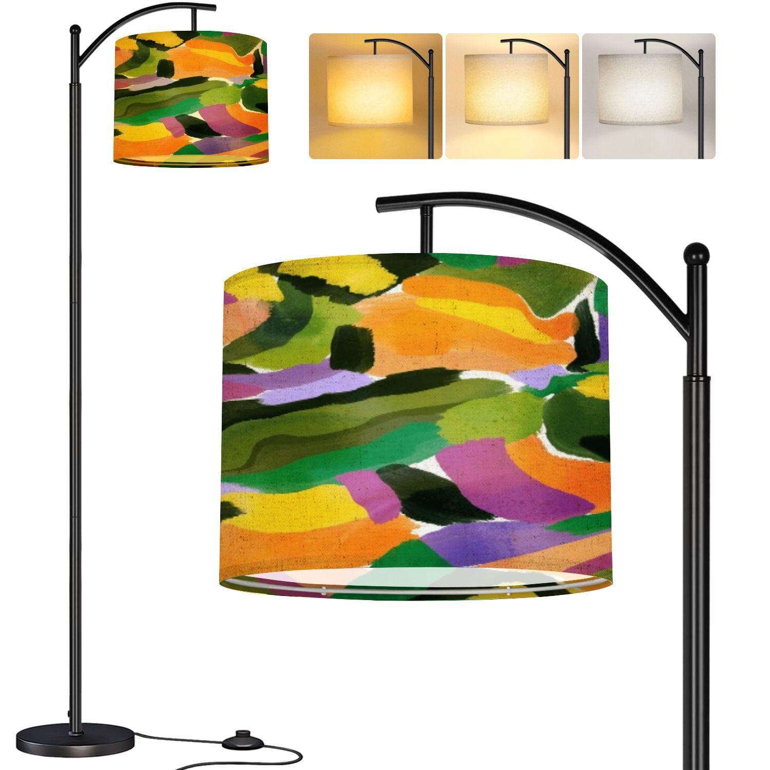 Arc Floor Lamp Abstract Hand Drawing Layered Liquid Fluid Wavy Marble ...