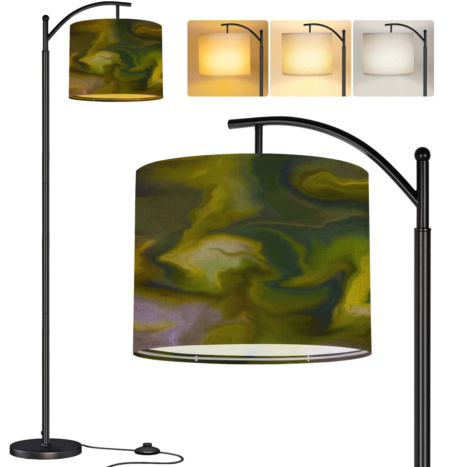 Arc Floor Lamp Abstract Hand Drawing Watercolor Painting Alcohol Ink ...