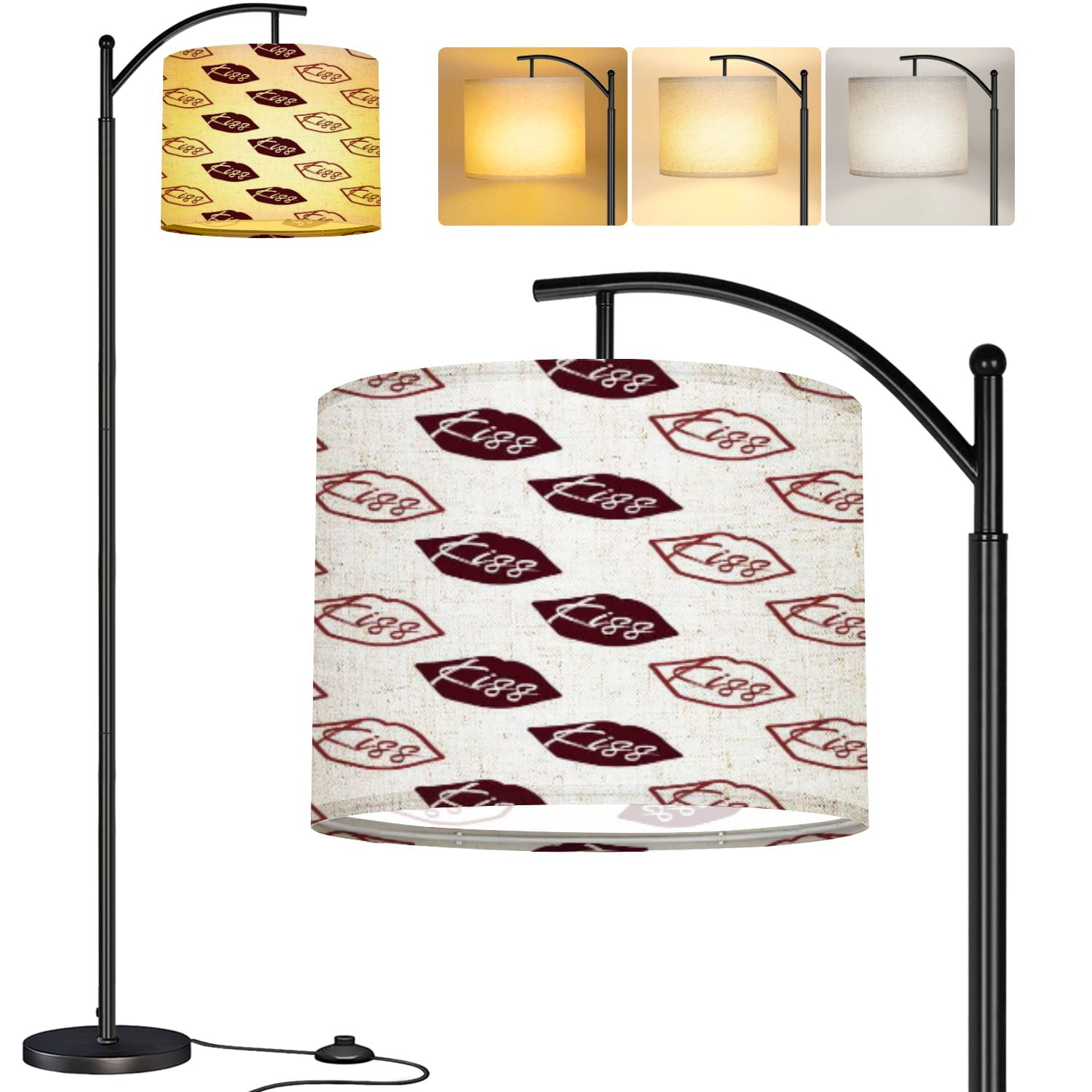 Arc Floor Lamp Abstract Lip Sync Romance Kiss Tall Modern Standing Lamp ...
