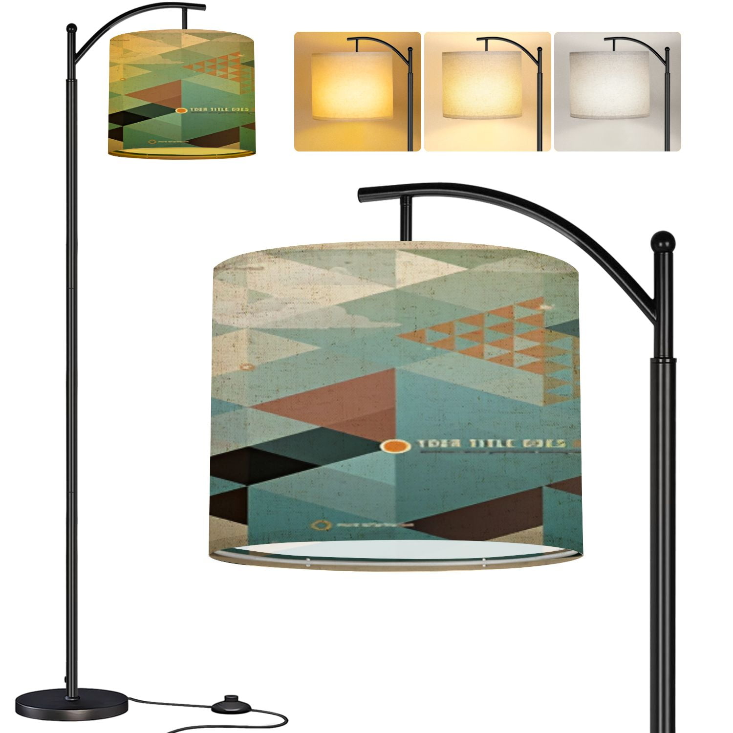 Arc Floor Lamp Abstract Retro Geometric clouds Tall Modern Standing ...