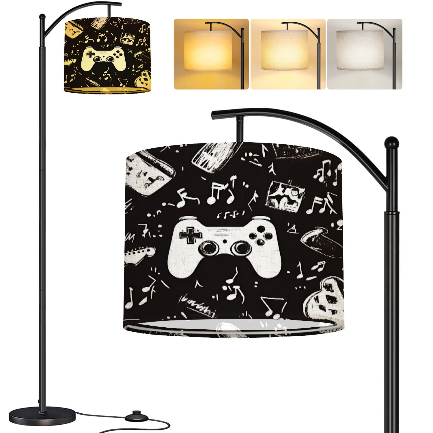 Arc Floor Lamp Abstract Seamless Black White Comics Teenagers Game ...