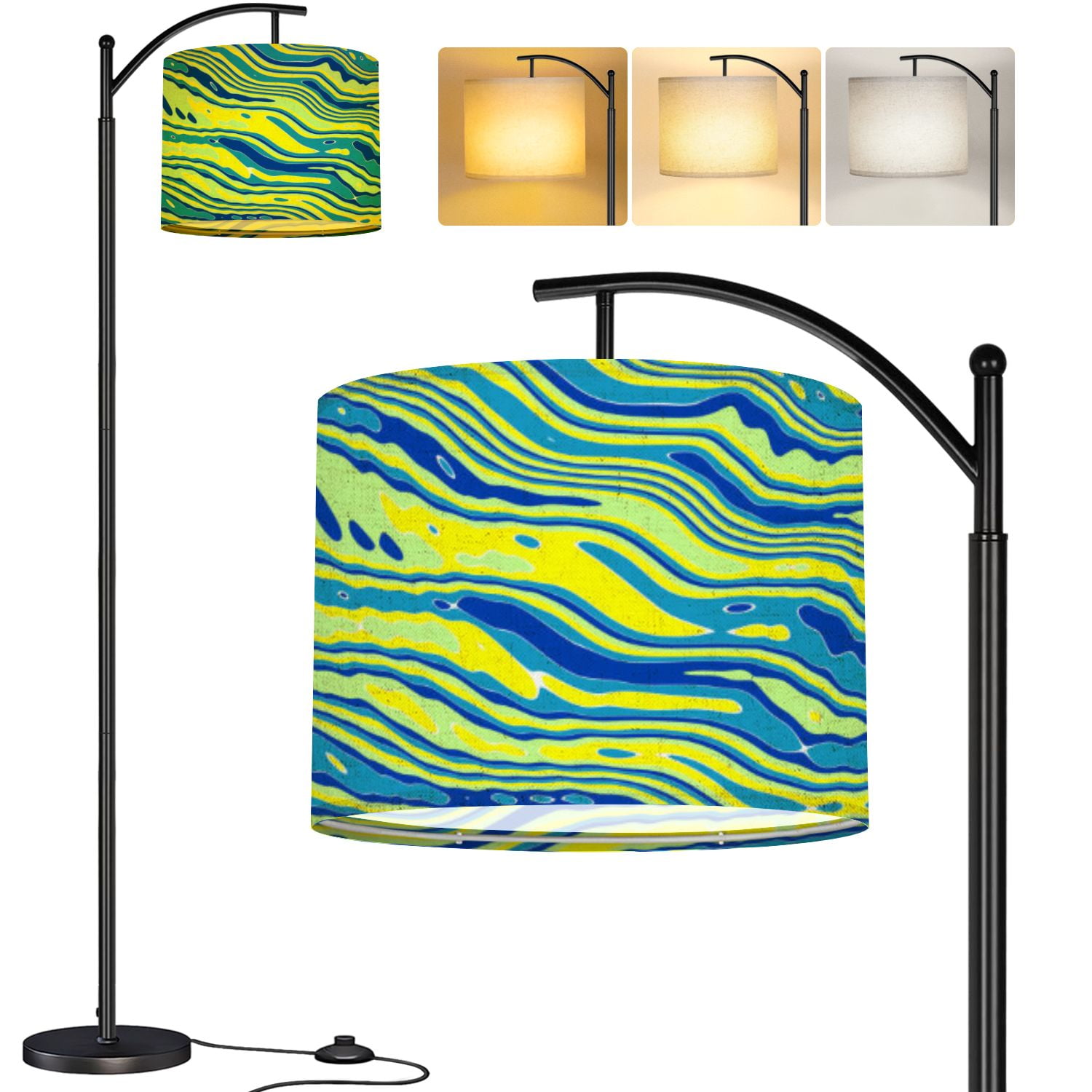 Arc Floor Lamp Abstract Wave Rippled Summer Colorful Liquid Fauvism ...