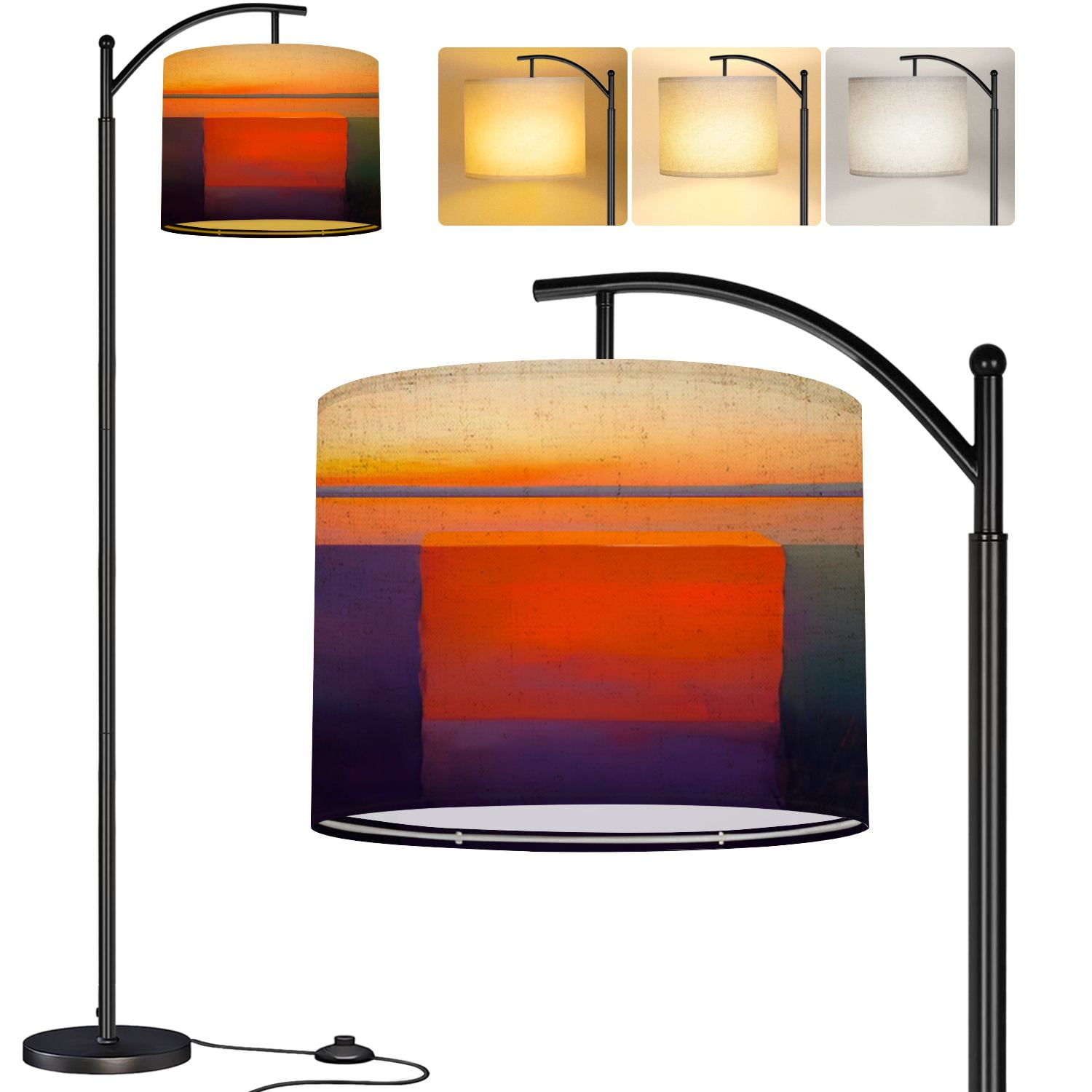 Arc Floor Lamp Abstract World Famous Painting Aesthetic Vibrant Orange ...
