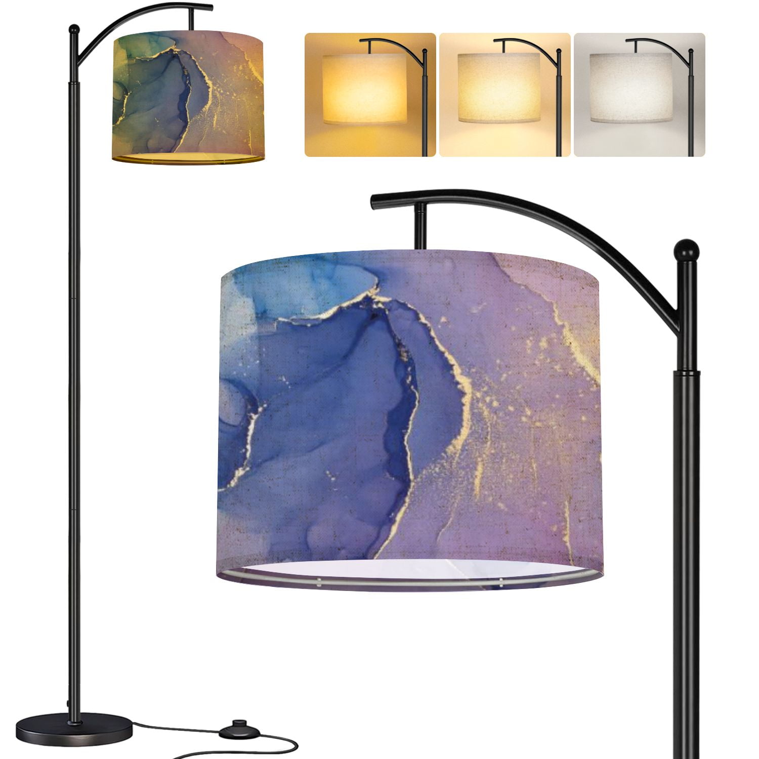 Arc Floor Lamp Abstract colorful Mixing acrylic paints Modern art ...