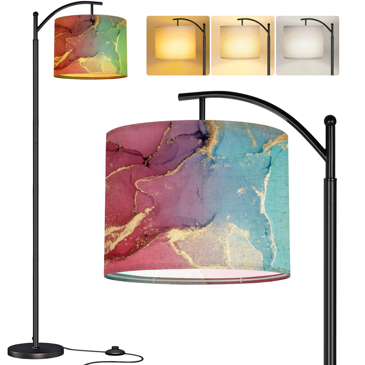 Arc Floor Lamp Abstract colorful Mixing acrylic paints Modern art ...