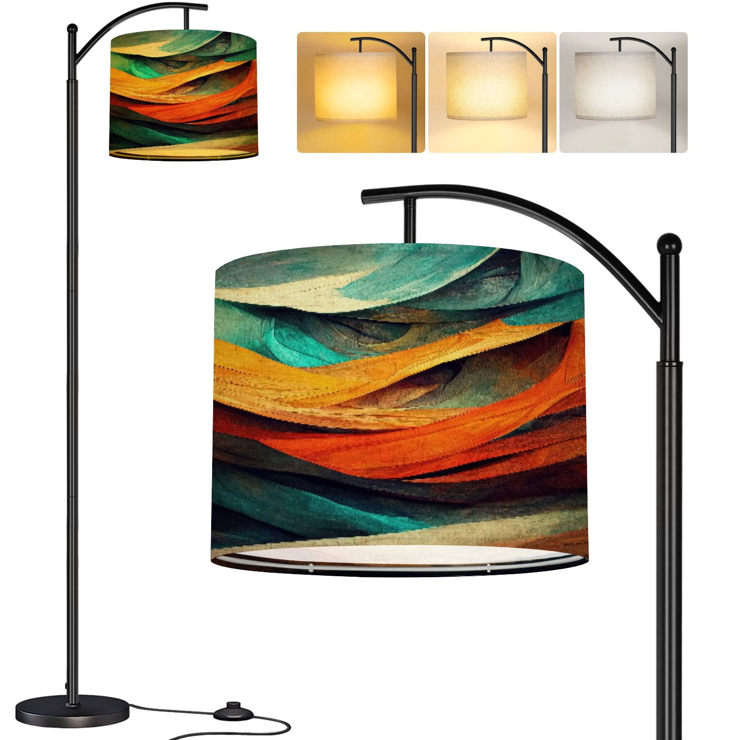 Arc Floor Lamp Abstract colorful color splashes grainy texture orange ...
