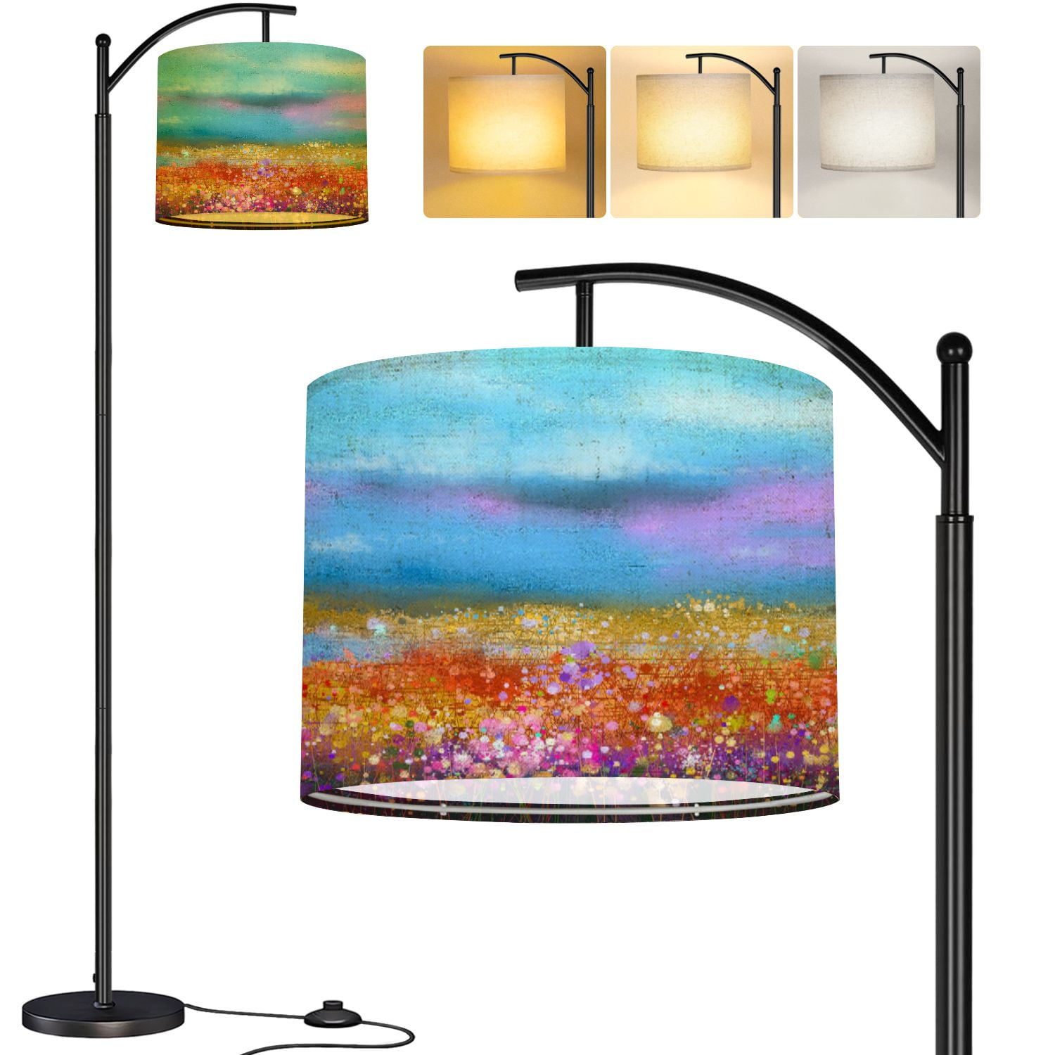 Arc Floor Lamp Abstract colorful oil painting landscape Semi abstract ...