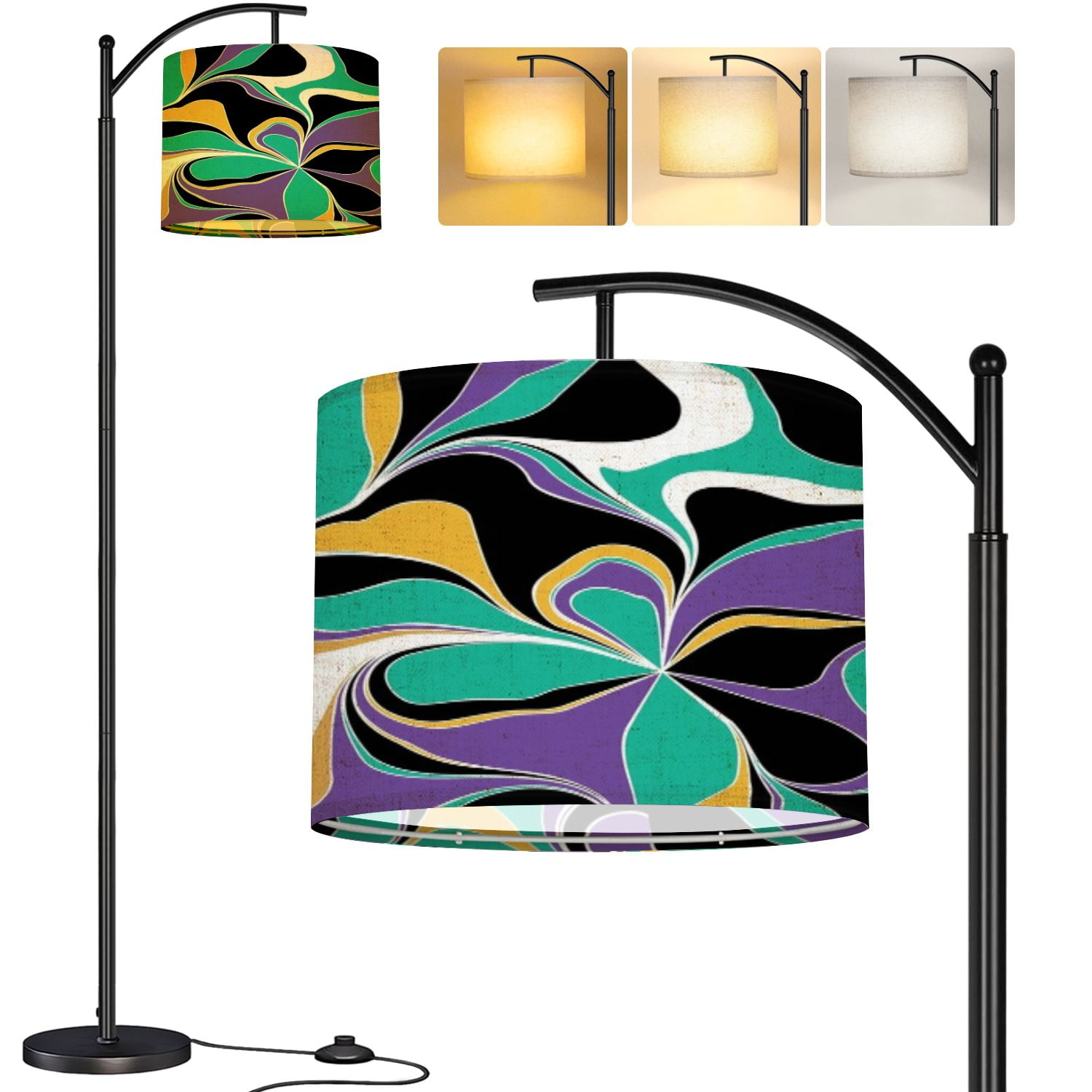 Arc Floor Lamp Abstract decorative pattern Tall Modern Standing Lamp ...