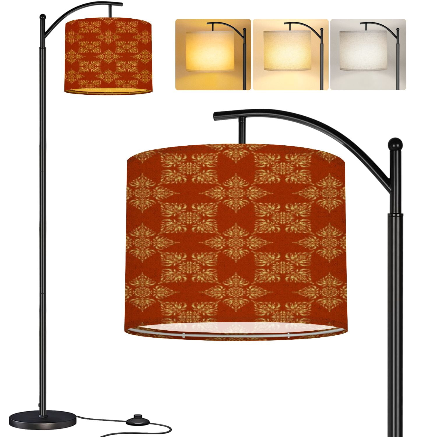Arc Floor Lamp Abstract dynamic rippled surface illusion movement brown ...