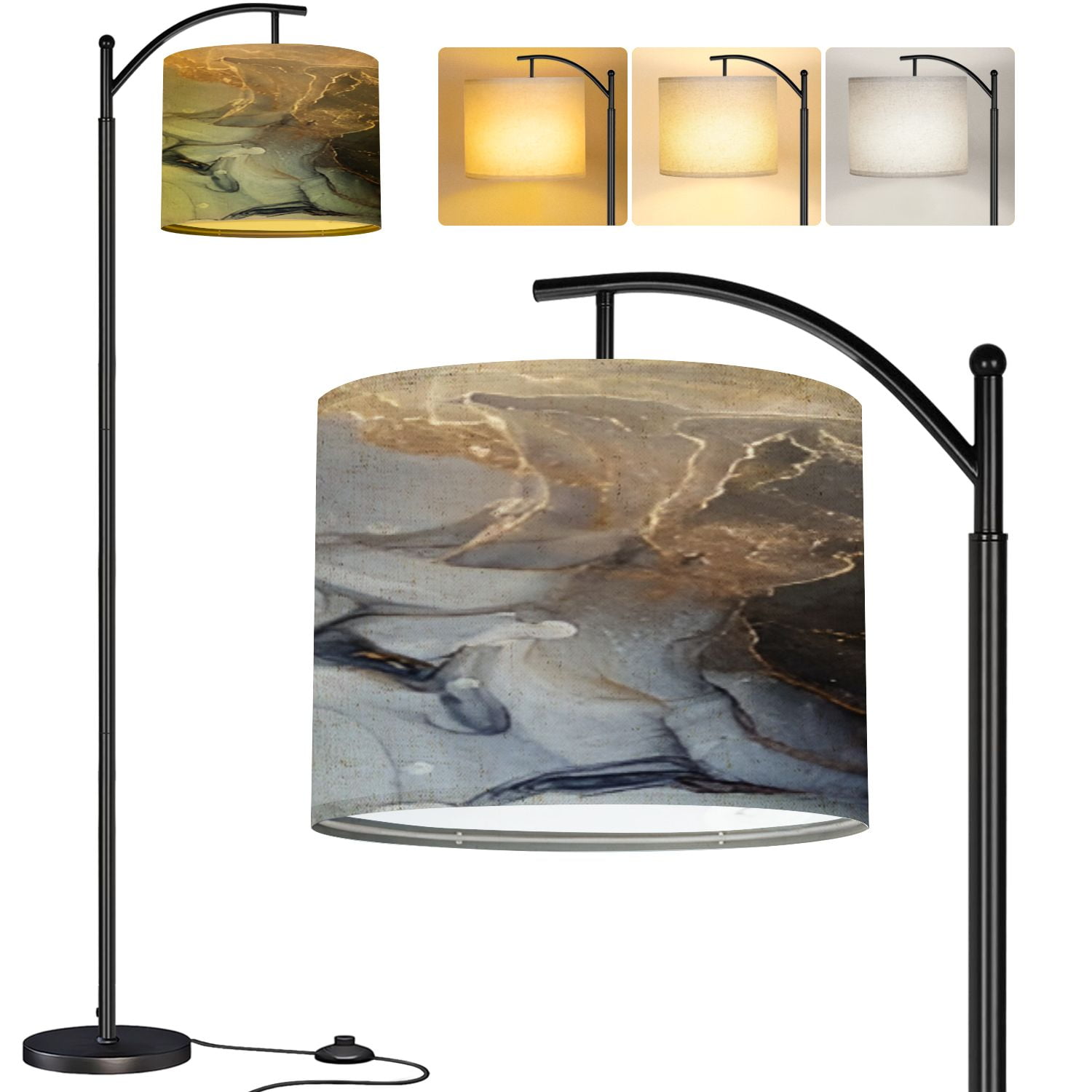 Arc Floor Lamp Abstract fluid gold alcohol ink technique for ...