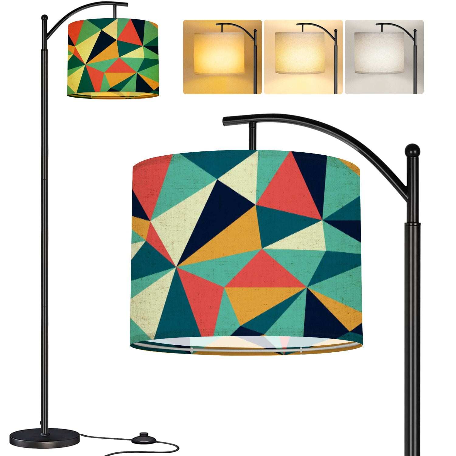 Arc Floor Lamp Abstract geometric mid century Retro space poster design ...