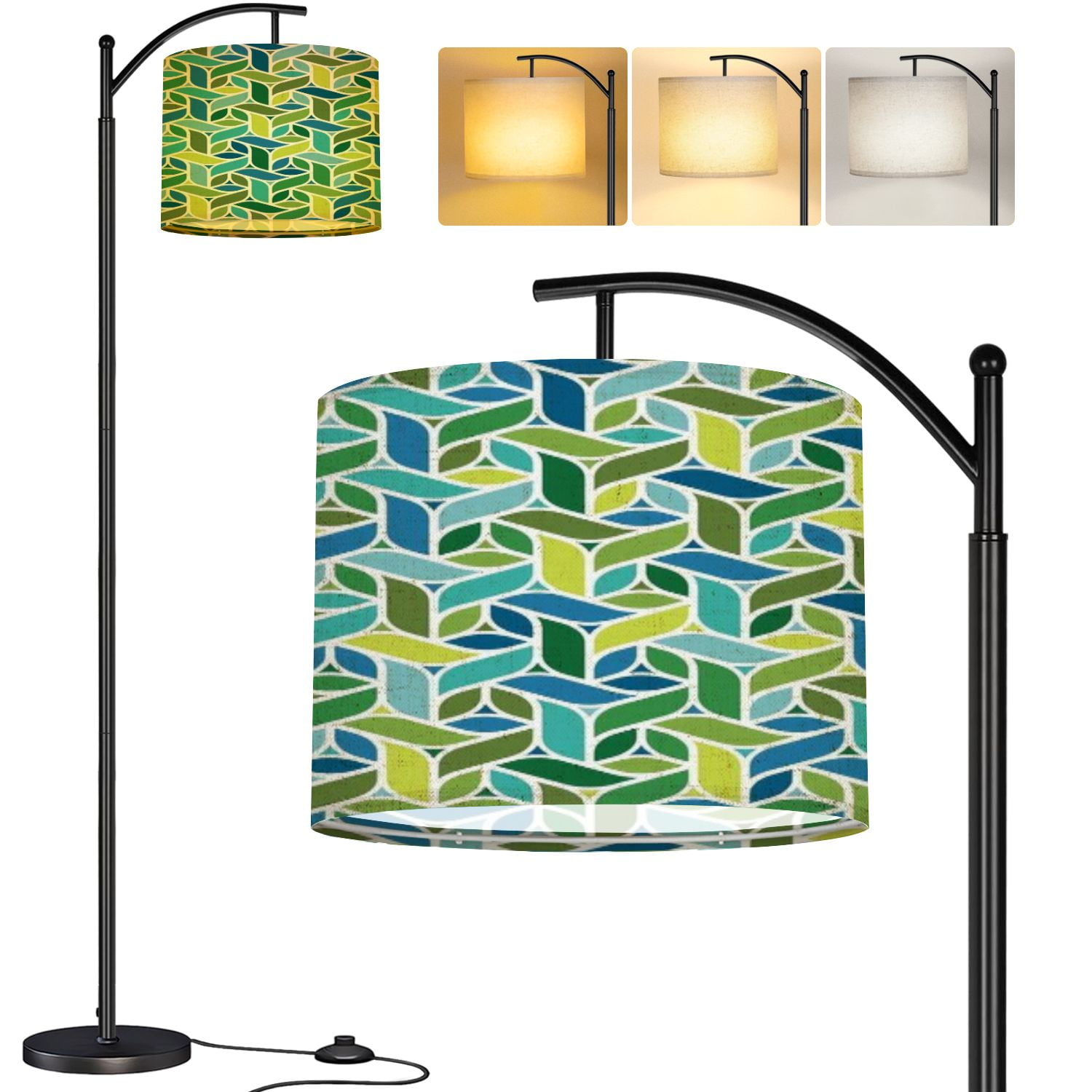Arc Floor Lamp Abstract geometric shapes white Seamless repeating small ...