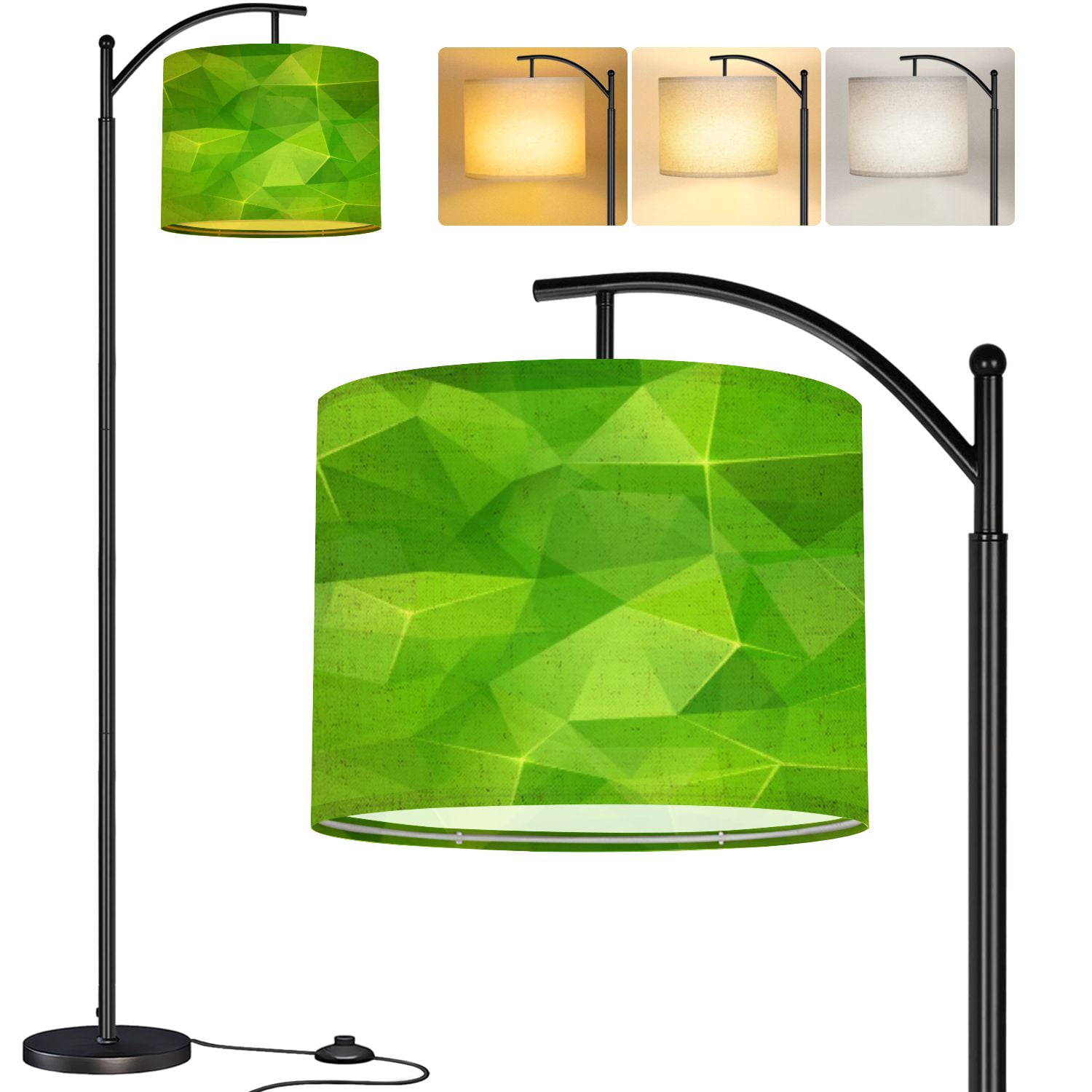 Arc Floor Lamp Abstract geometry green crystals seamless pattern Tall ...