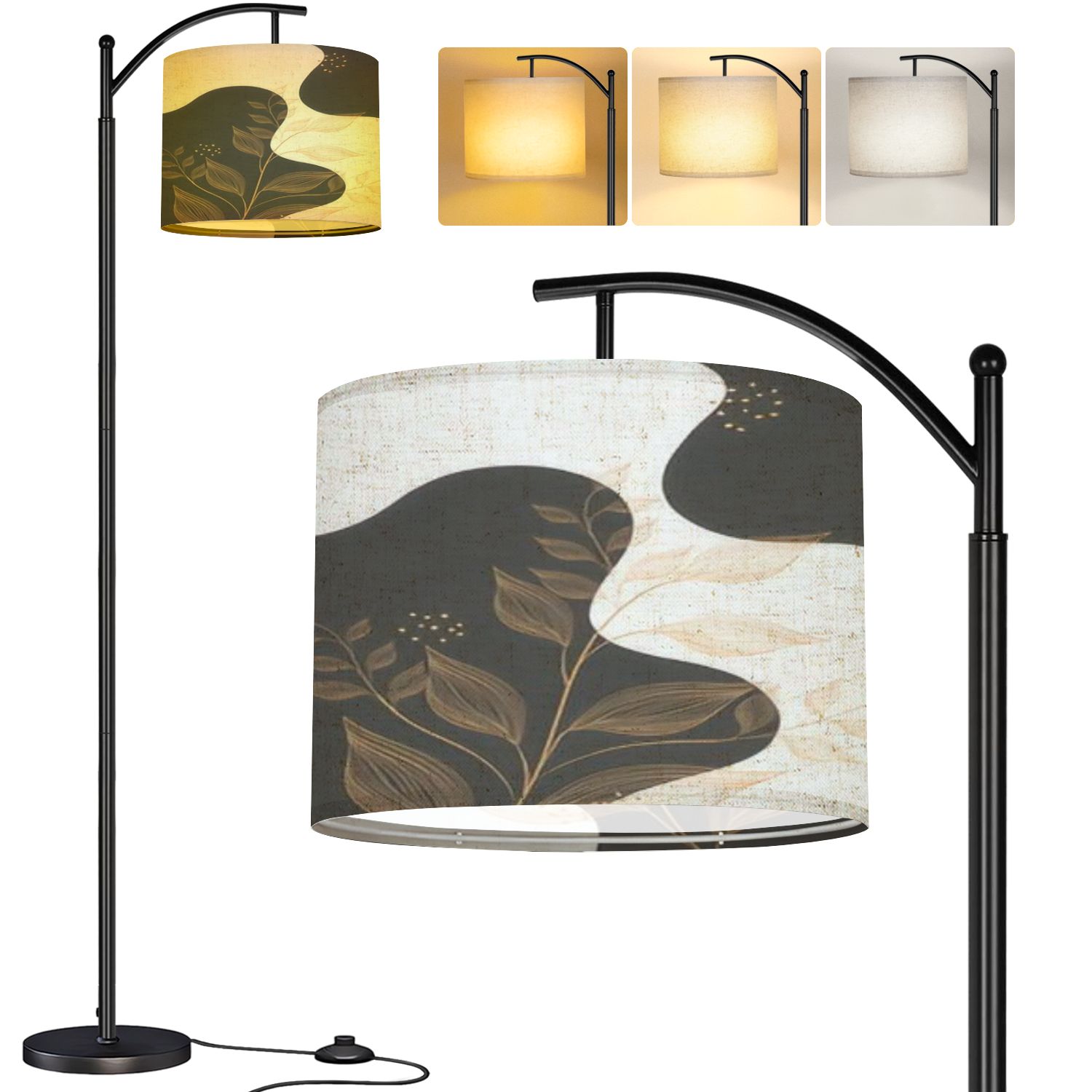 Arc Floor Lamp Abstract leaves plants Beautiful creative lines shapes ...
