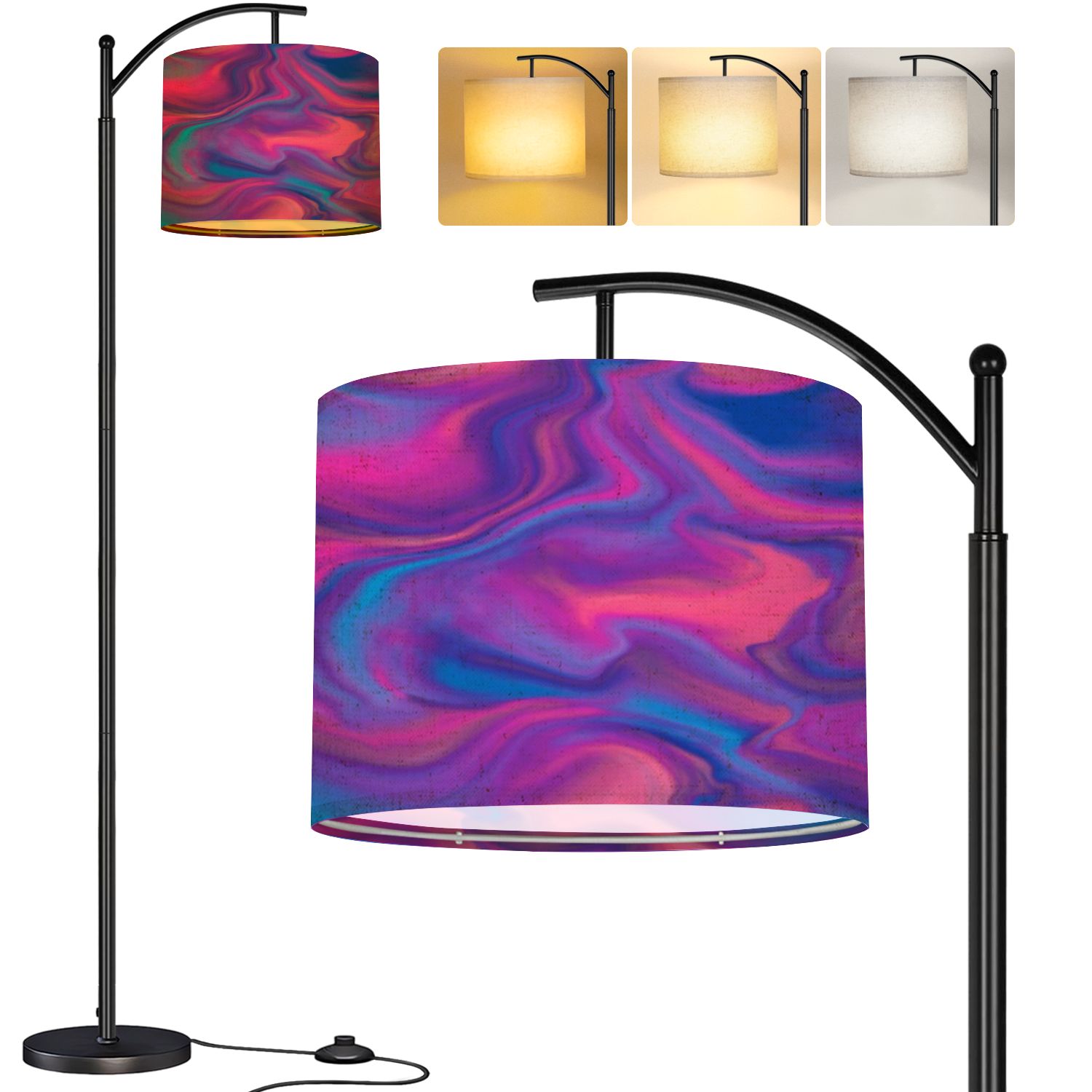 Arc Floor Lamp Abstract marbled seamless Hand drawn texture liquid ...