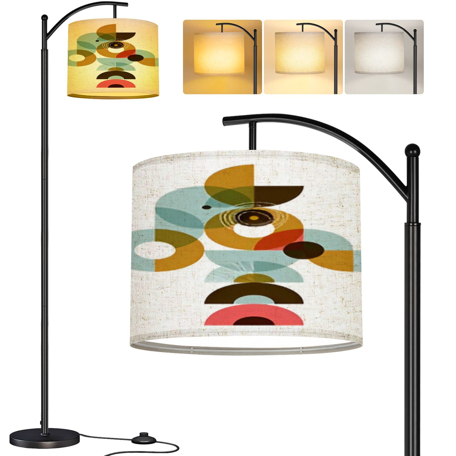 Arc Floor Lamp Abstract mid century modern retro composition Circle ...