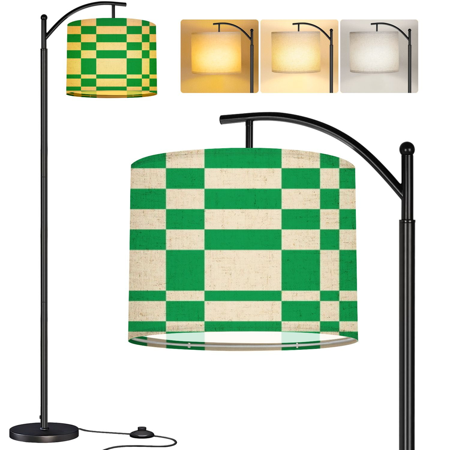 Arc Floor Lamp Abstract modern seamless green checkered pattern offset ...