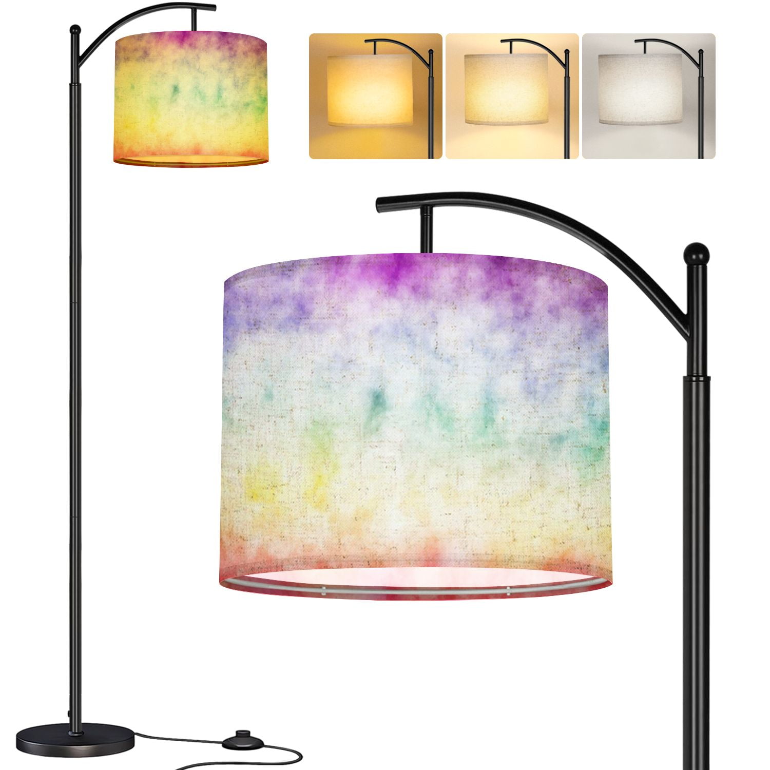Arc Floor Lamp Abstract rainbow Shaved Ice Snow Cone Texture watercolor ...