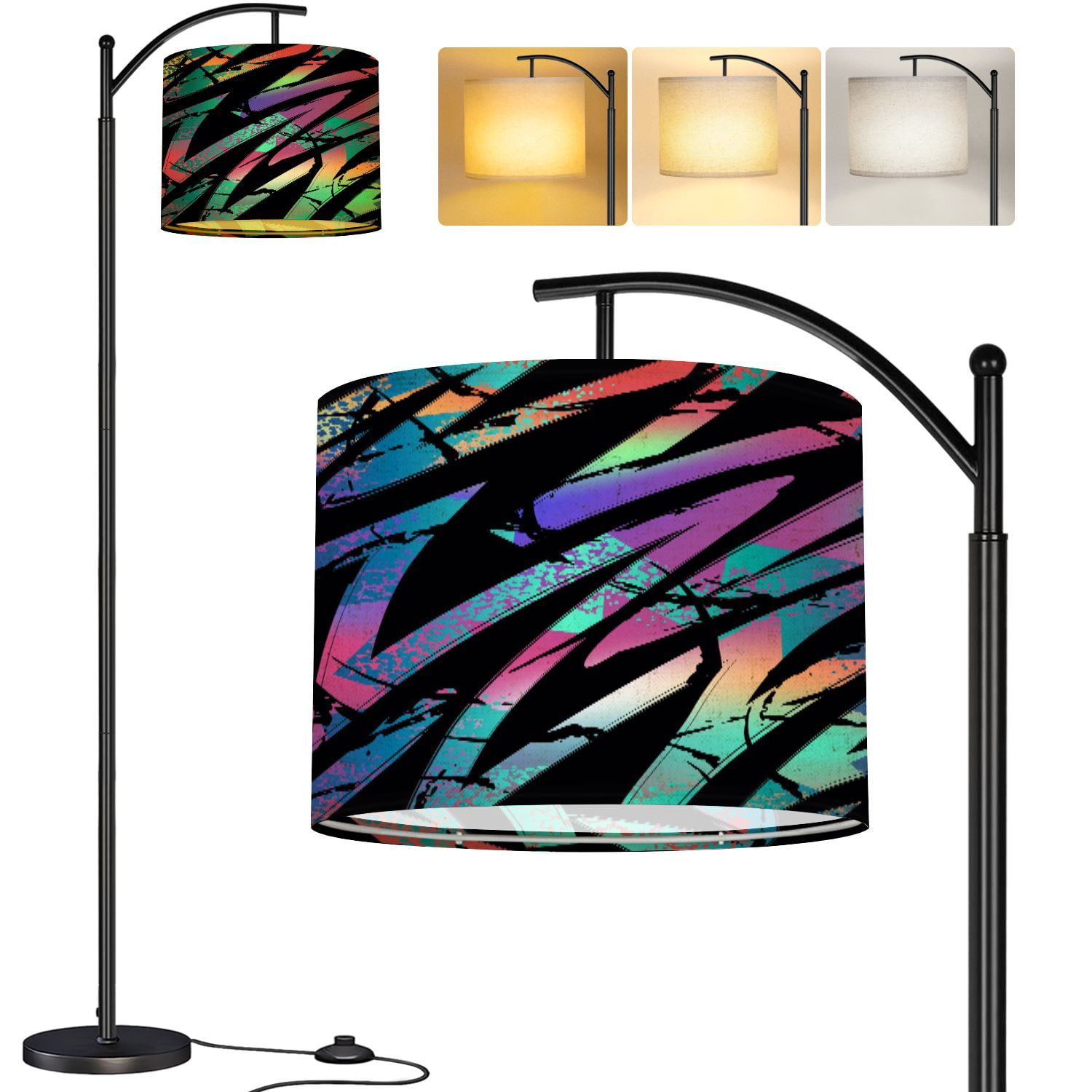 Arc Floor Lamp Abstract seamless grunge pattern bright neon colors ...