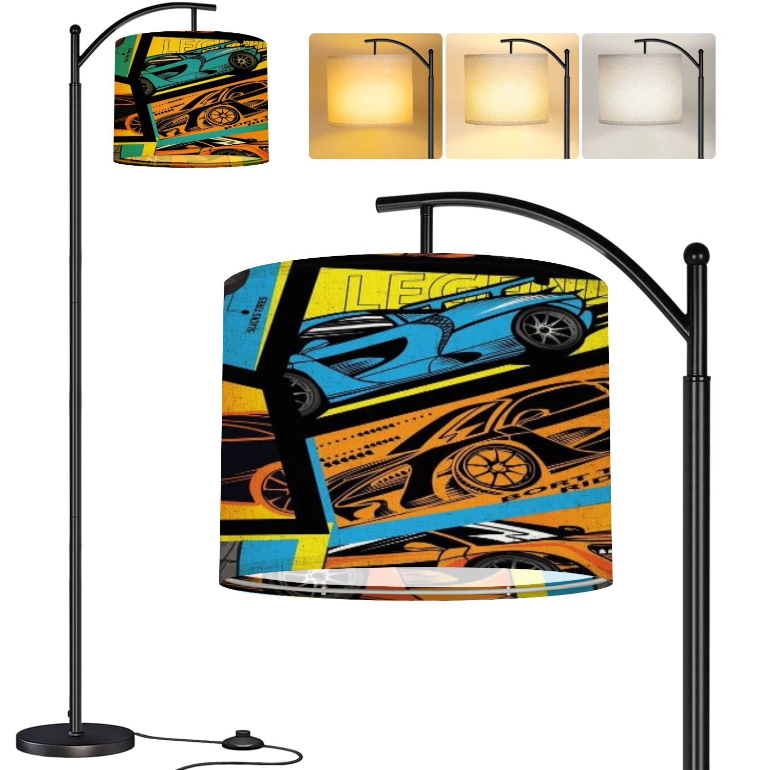 Arc Floor Lamp Abstract seamless sport cars Bright grunge elements for ...