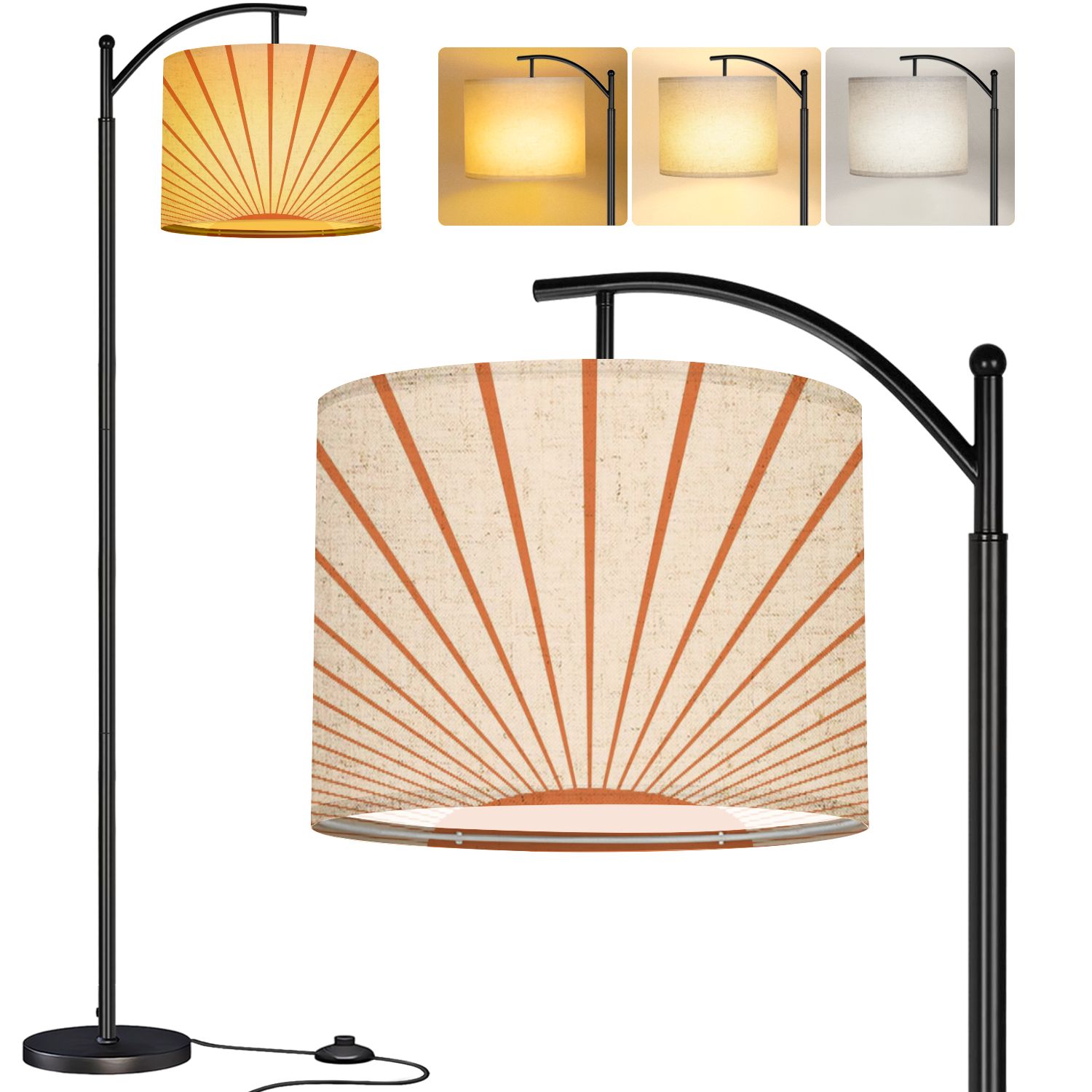 Arc Floor Lamp Abstract sun Contemporary geometric composition Boho ...