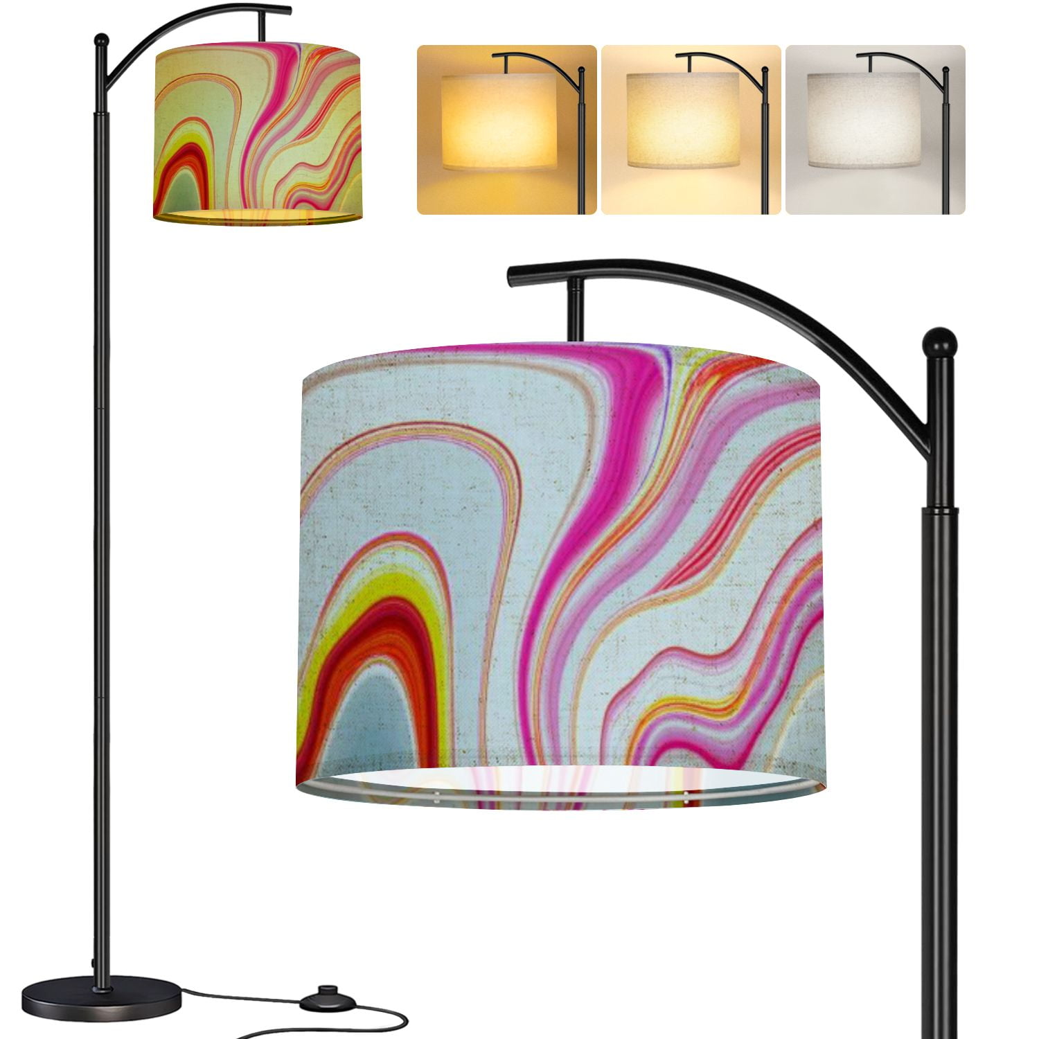 Arc Floor Lamp Abstract texture Tall Modern Standing Lamp LED ...