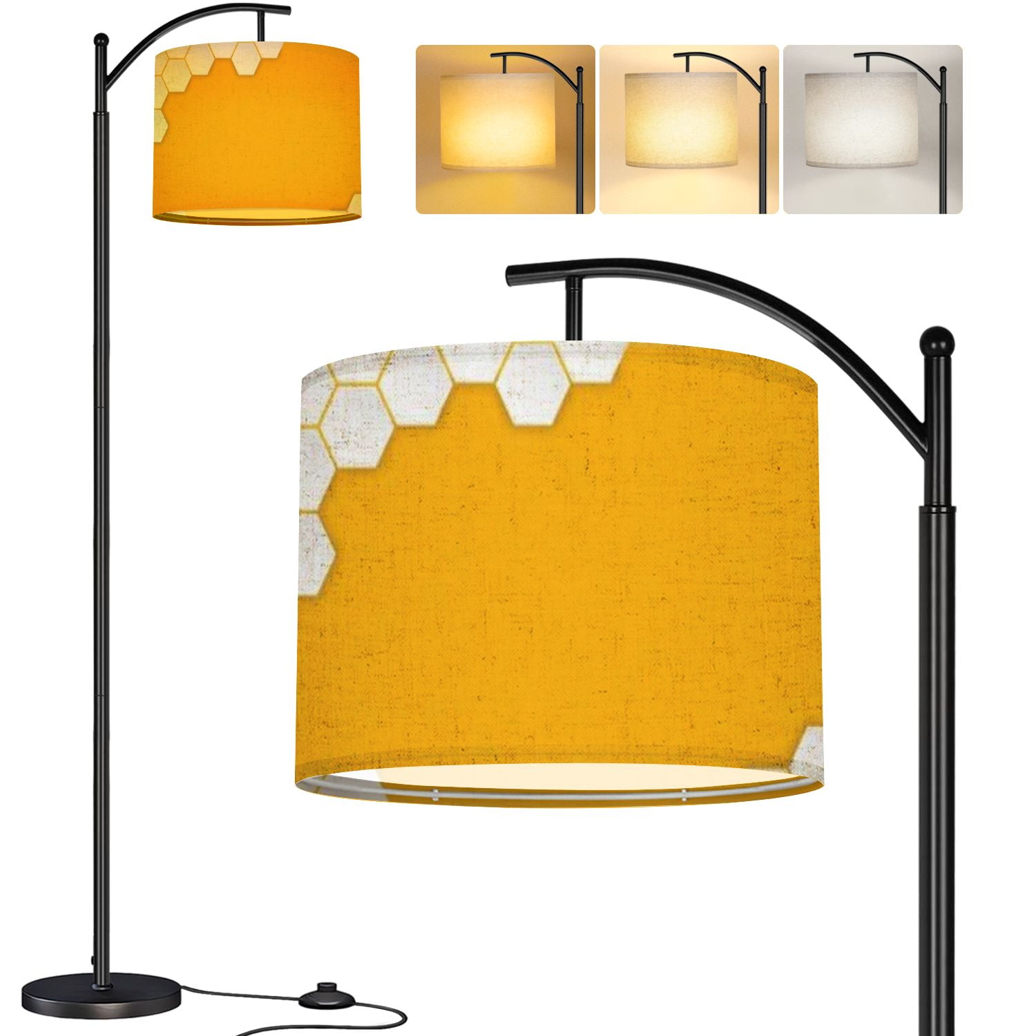 Arc Floor Lamp Abstract yellow orange beehive raster plate Honeycomb ...