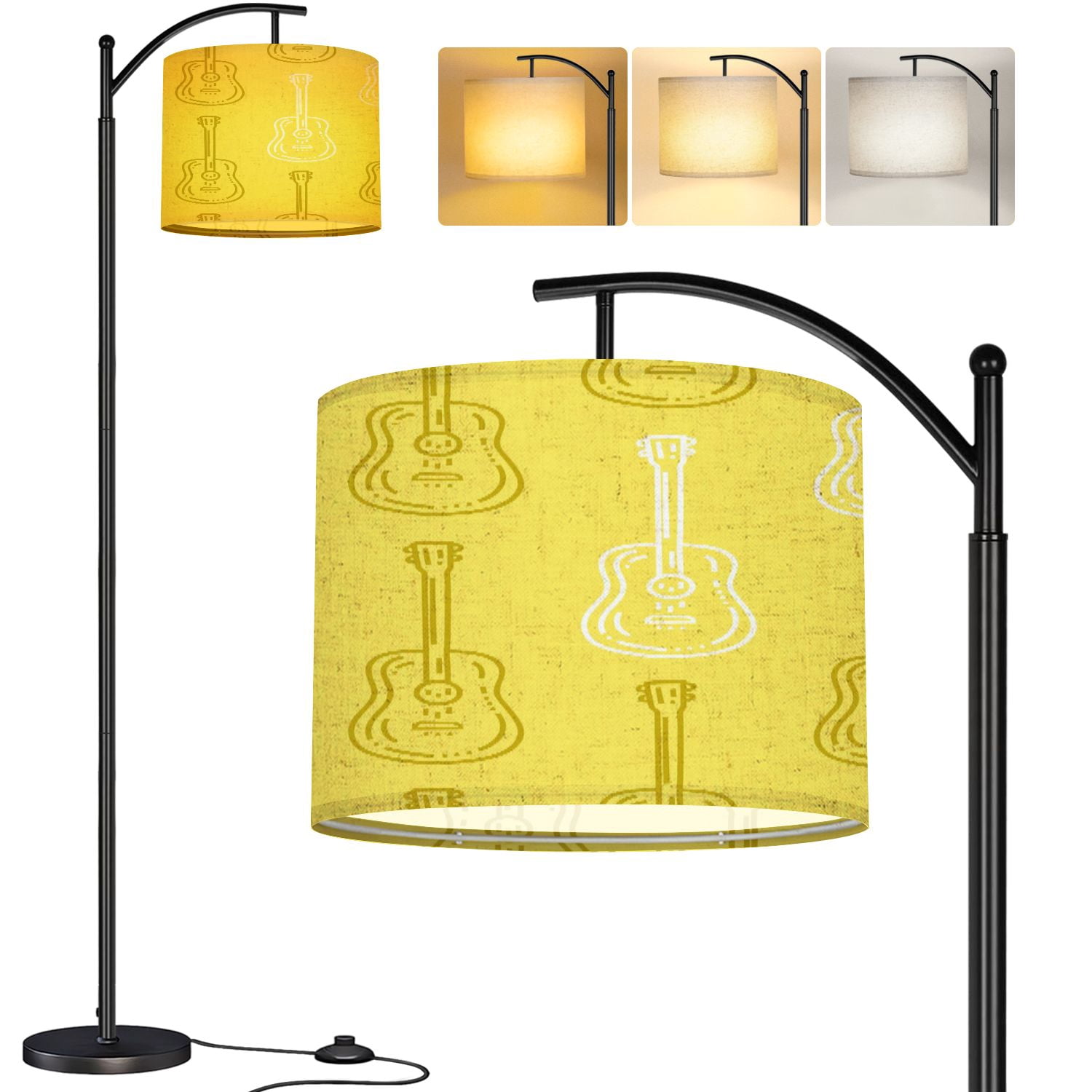 Arc Floor Lamp Acoustic guitar seamless yellow Music lover kids design ...