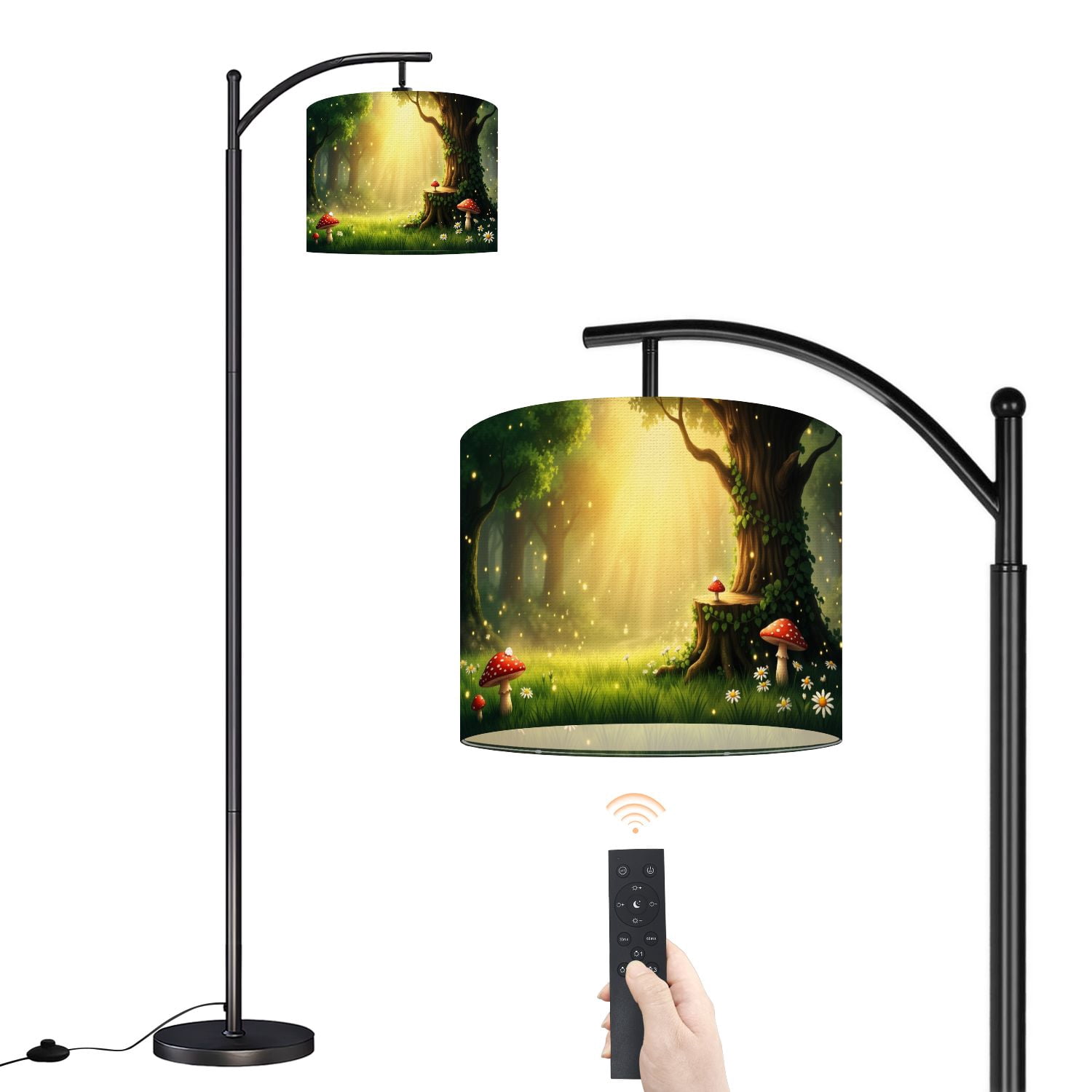 Arc Floor Lamp with Adjustable Lampshade Fairy Tale Forest Wonderland ...