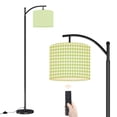 Arc Floor Lamp with Adjustable Lampshade Gingham seamless Plaid repeat ...