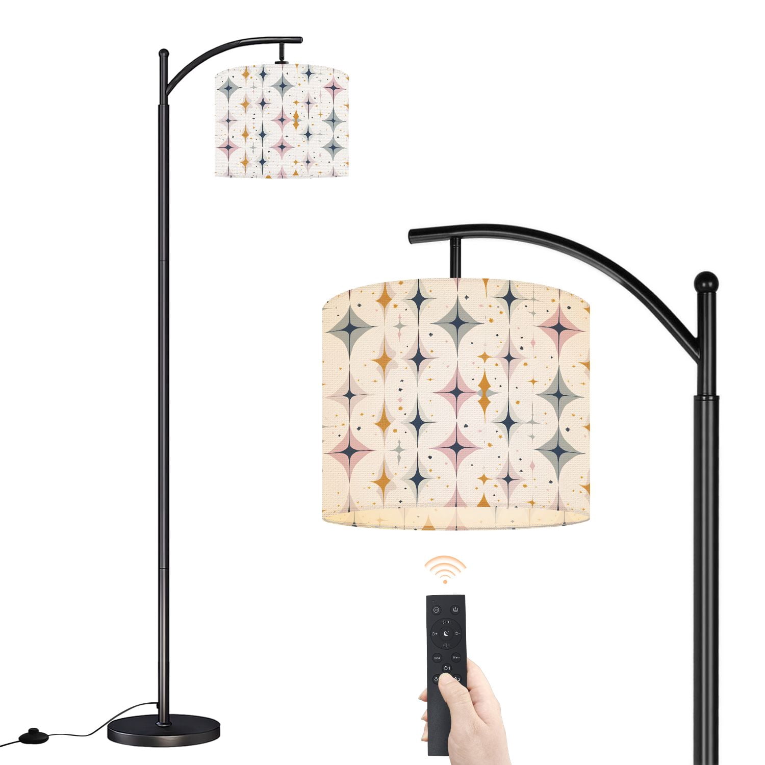 Arc Floor Lamp with Adjustable Lampshade Mid Century Vintage 1950s ...