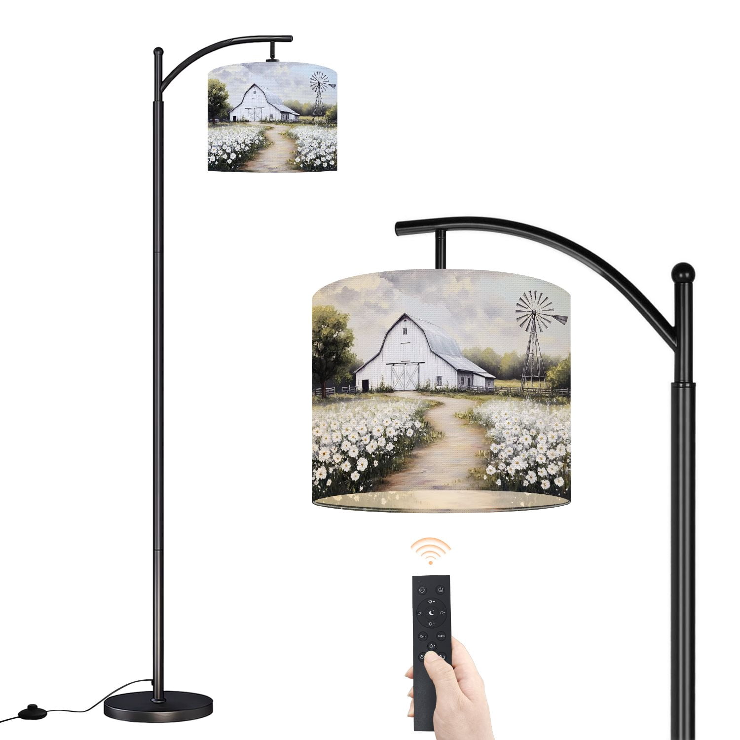 Arc Floor Lamp with Adjustable Lampshade Vintage Classical Farmhouse ...