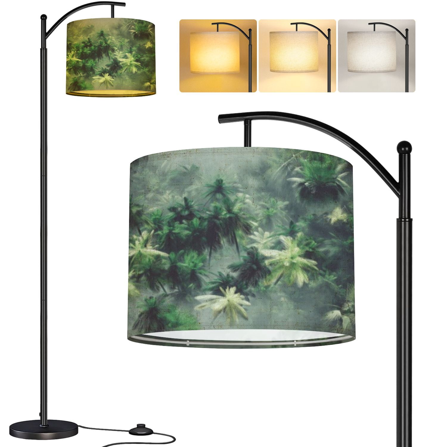 Arc Floor Lamp Aerial rocky landscape palms mist 3D Tall Modern ...
