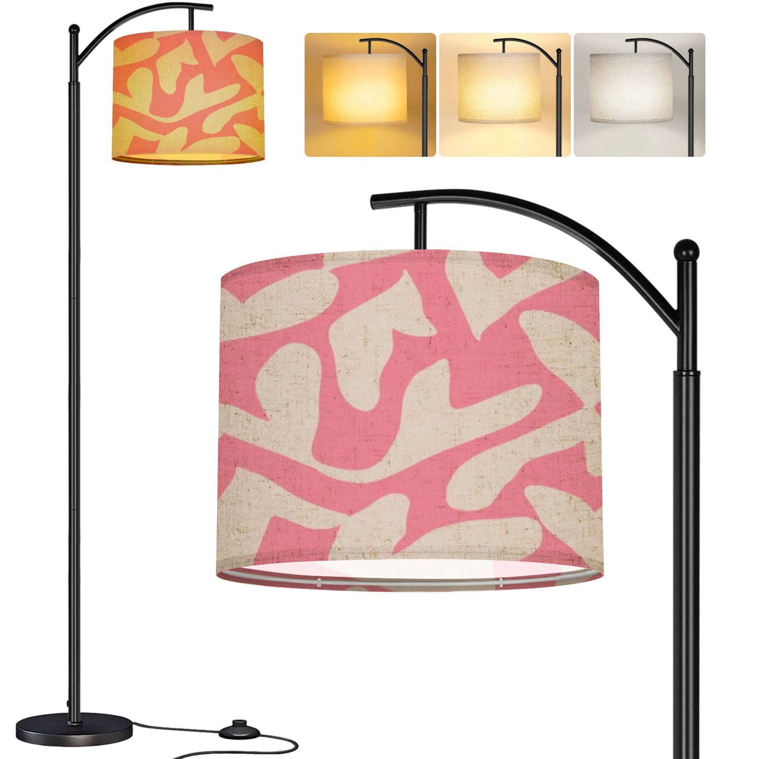 Arc Floor Lamp Aesthetic Retro Romantic groovy hearts seamless pattern ...