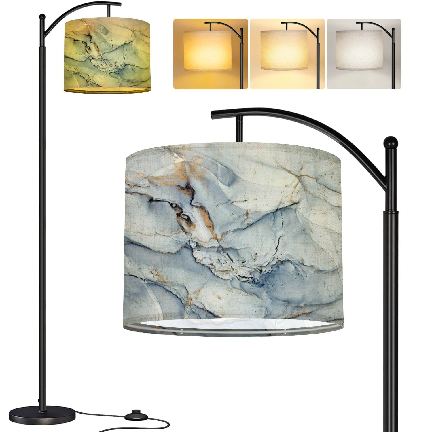 Arc Floor Lamp Alcohol ink colors translucent Abstract multicolored ...