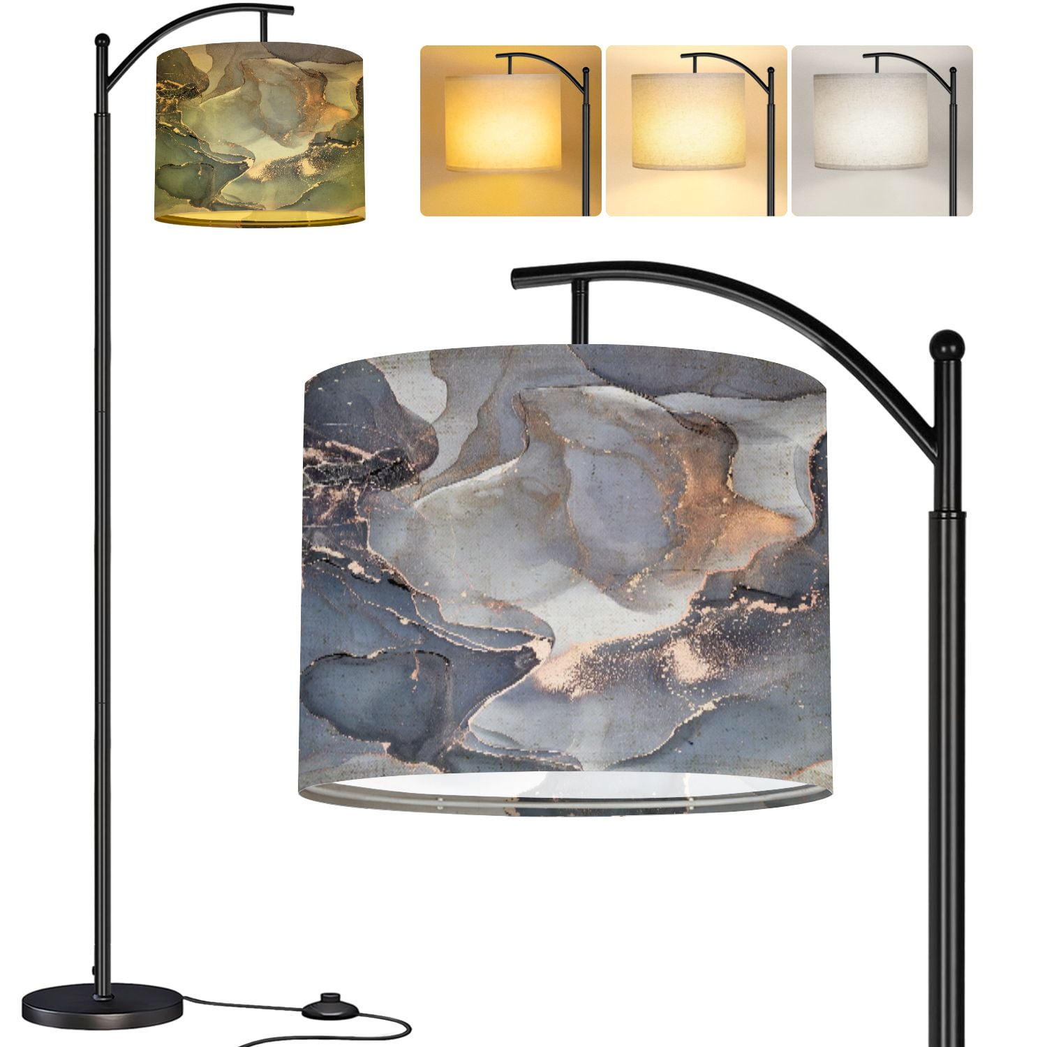 Arc Floor Lamp Alcohol ink colors translucent Abstract multicolored ...