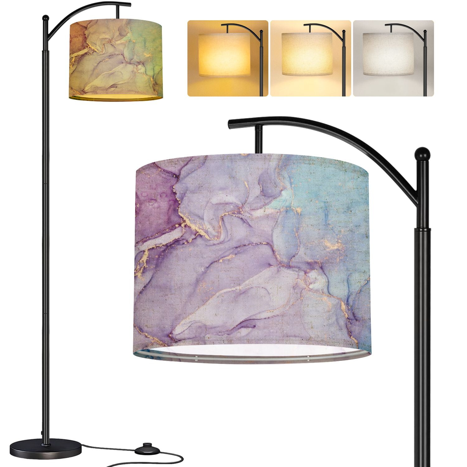 Arc Floor Lamp Alcohol ink colors translucent Abstract multicolored ...