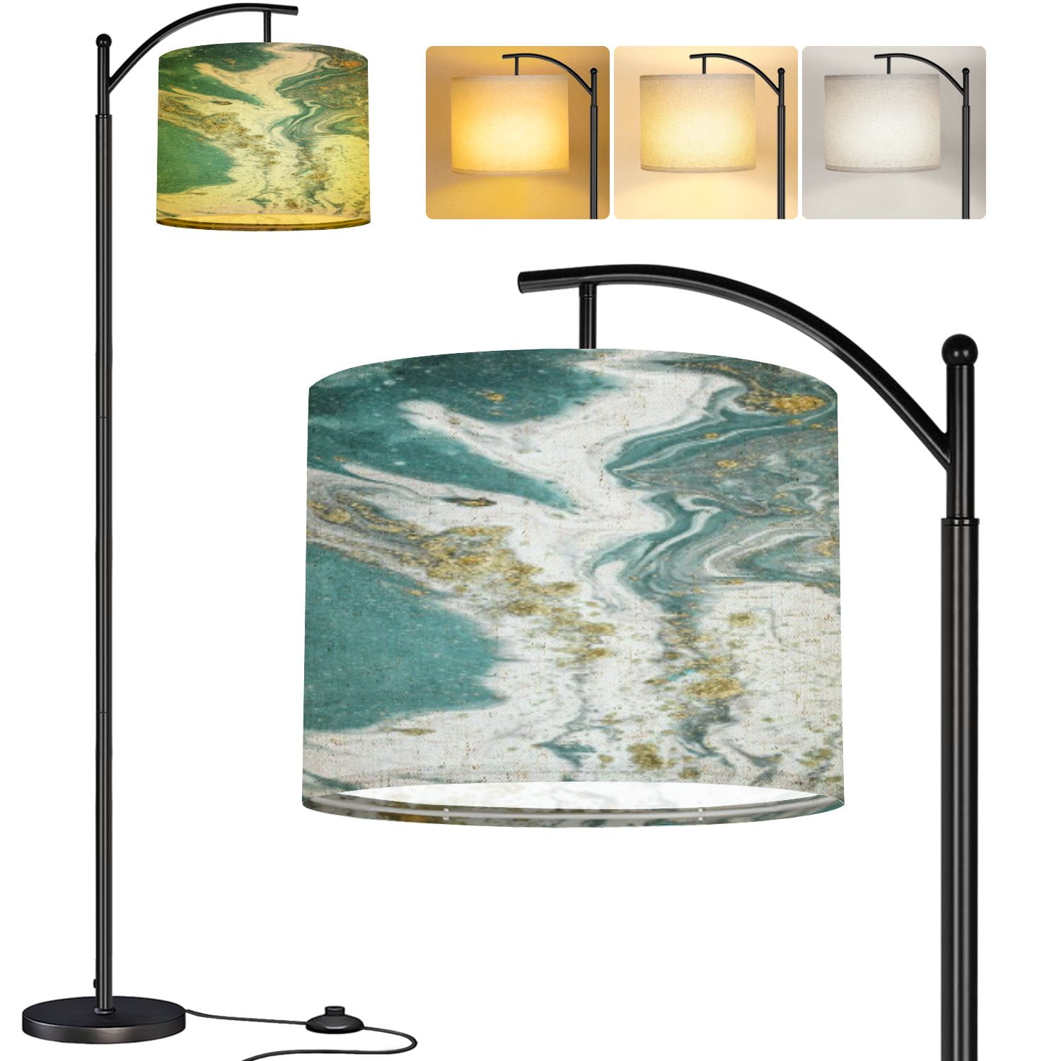 Arc Floor Lamp Ancient oriental drawing technique Marble texture ...