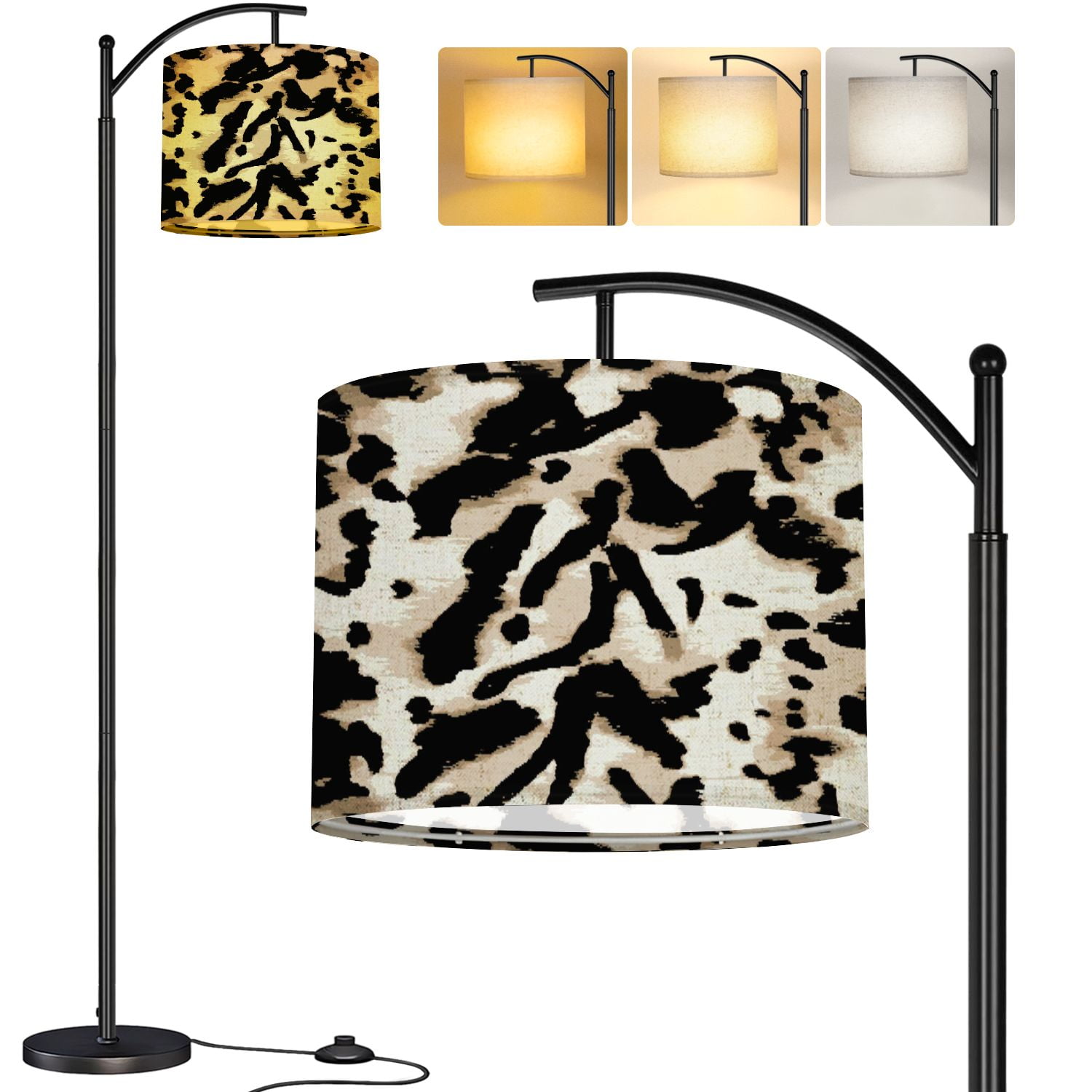 Arc Floor Lamp Animal Leather Fabric Cheetah Dots Watercolor Seamless ...
