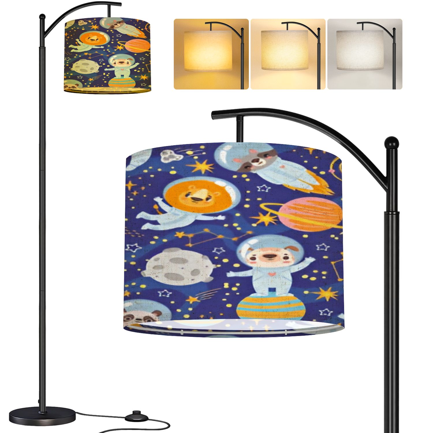 Arc Floor Lamp Animals space Seamless space cute animals astronauts ...